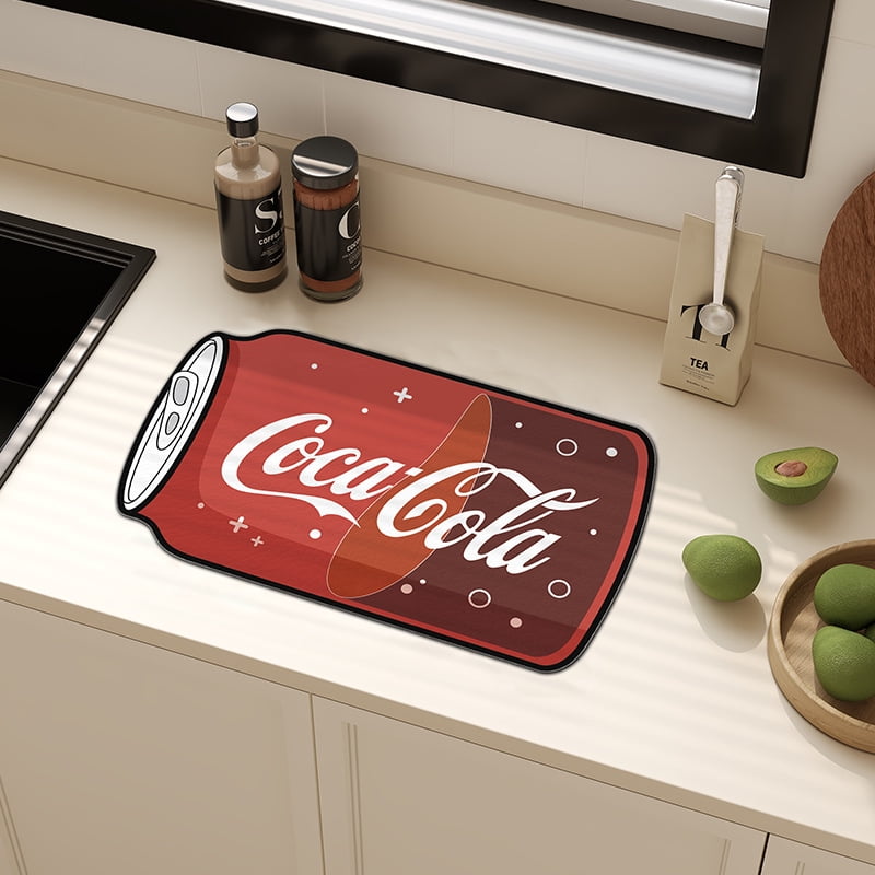 Technology velvet kitchen countertop Coca Cola quick drying drain mat ...
