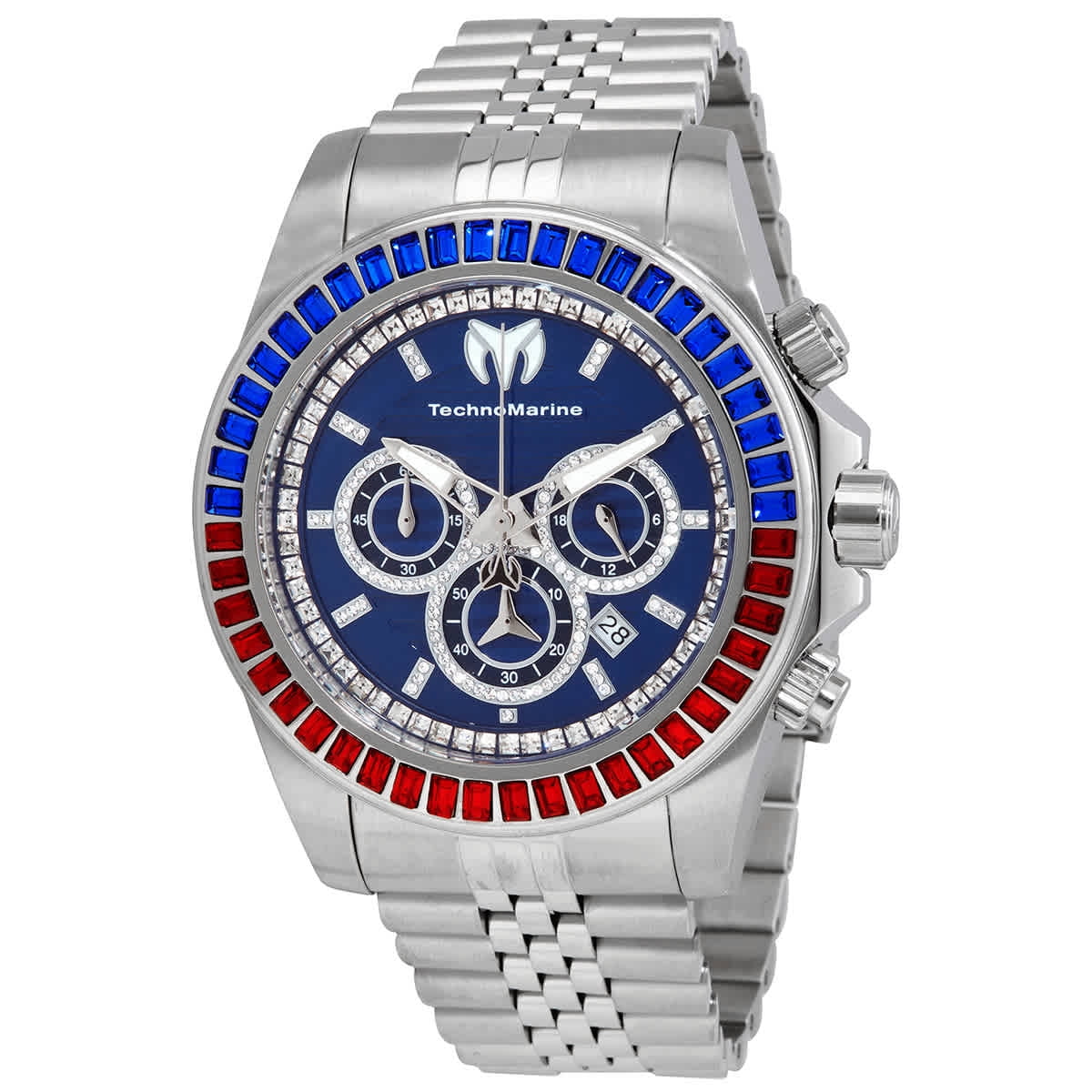 Technomarine Manta Ray Chronograph Quartz Crystal Blue Dial Pesi Bezel ...