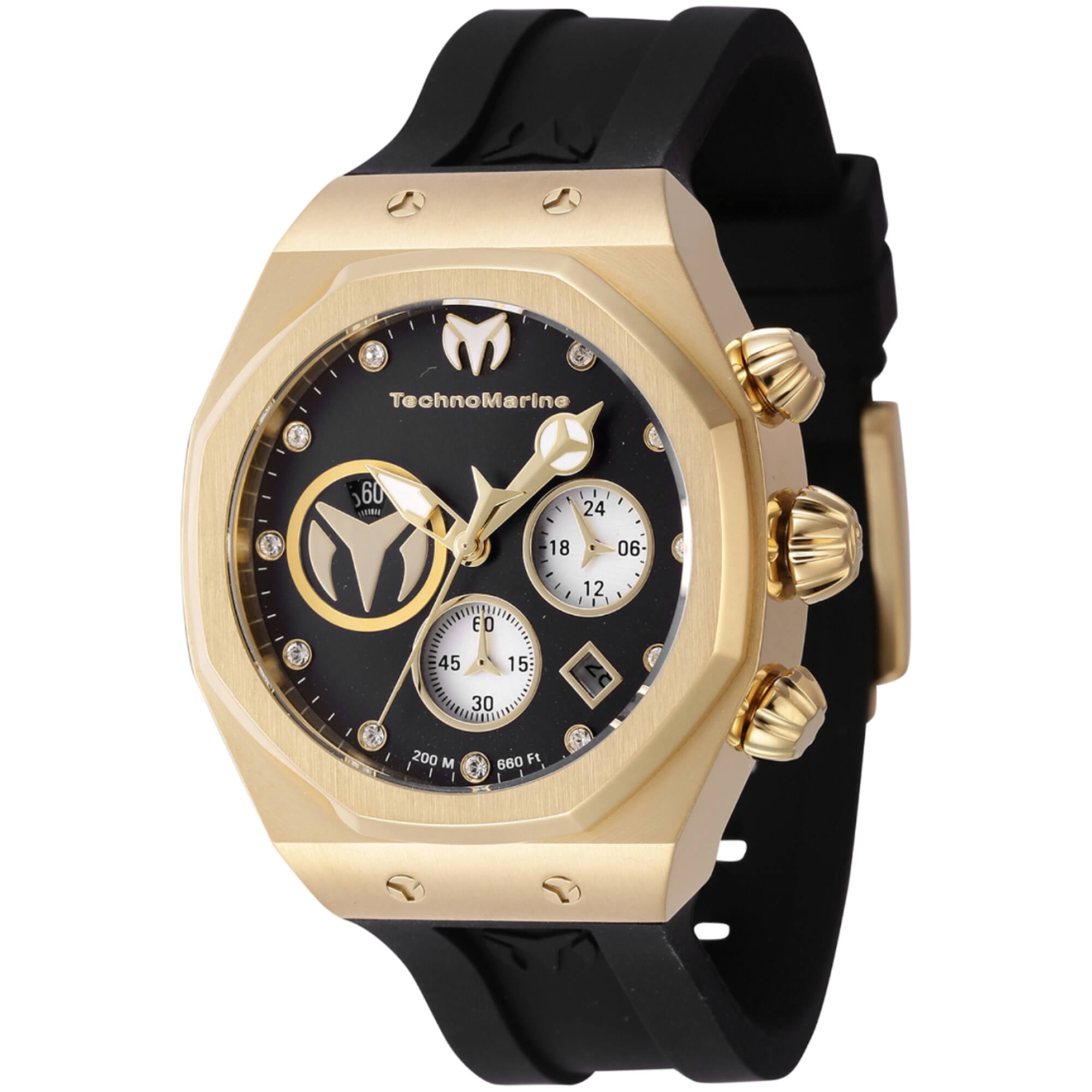 Technomarine TM-523007 Women's Reef Sun Chrono Black Strap Watch ...