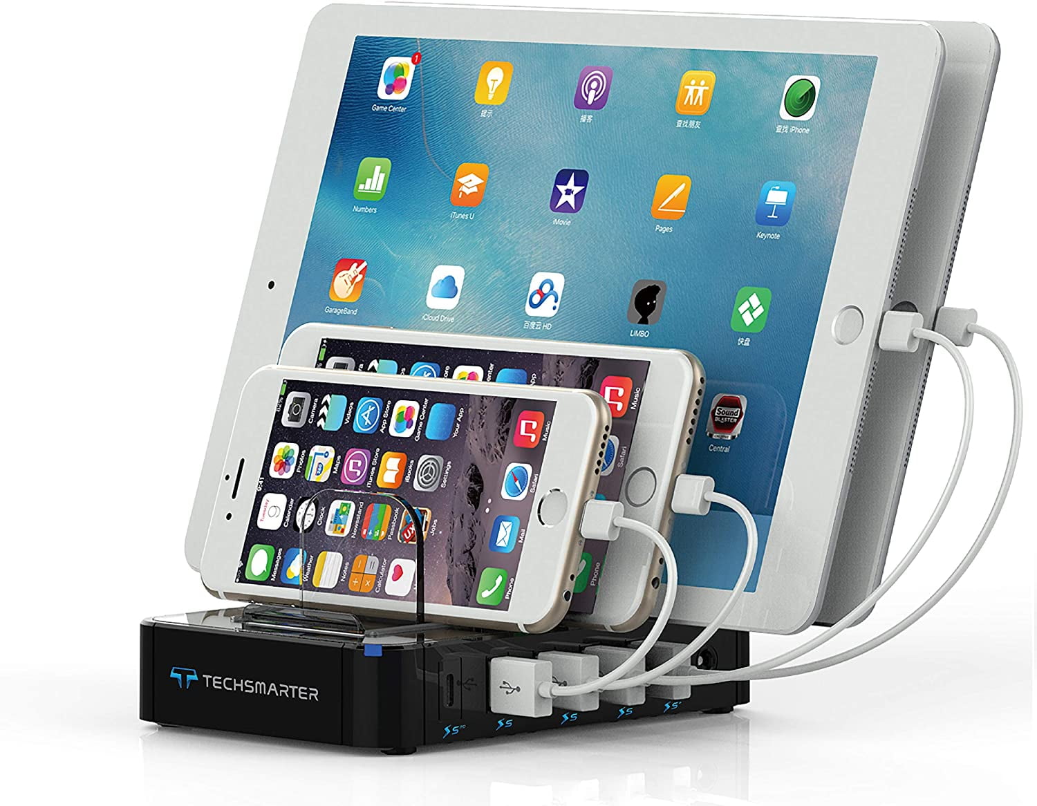 Techsmarter 5-Port USB C PD Charging Station for Multiple Devices with ...