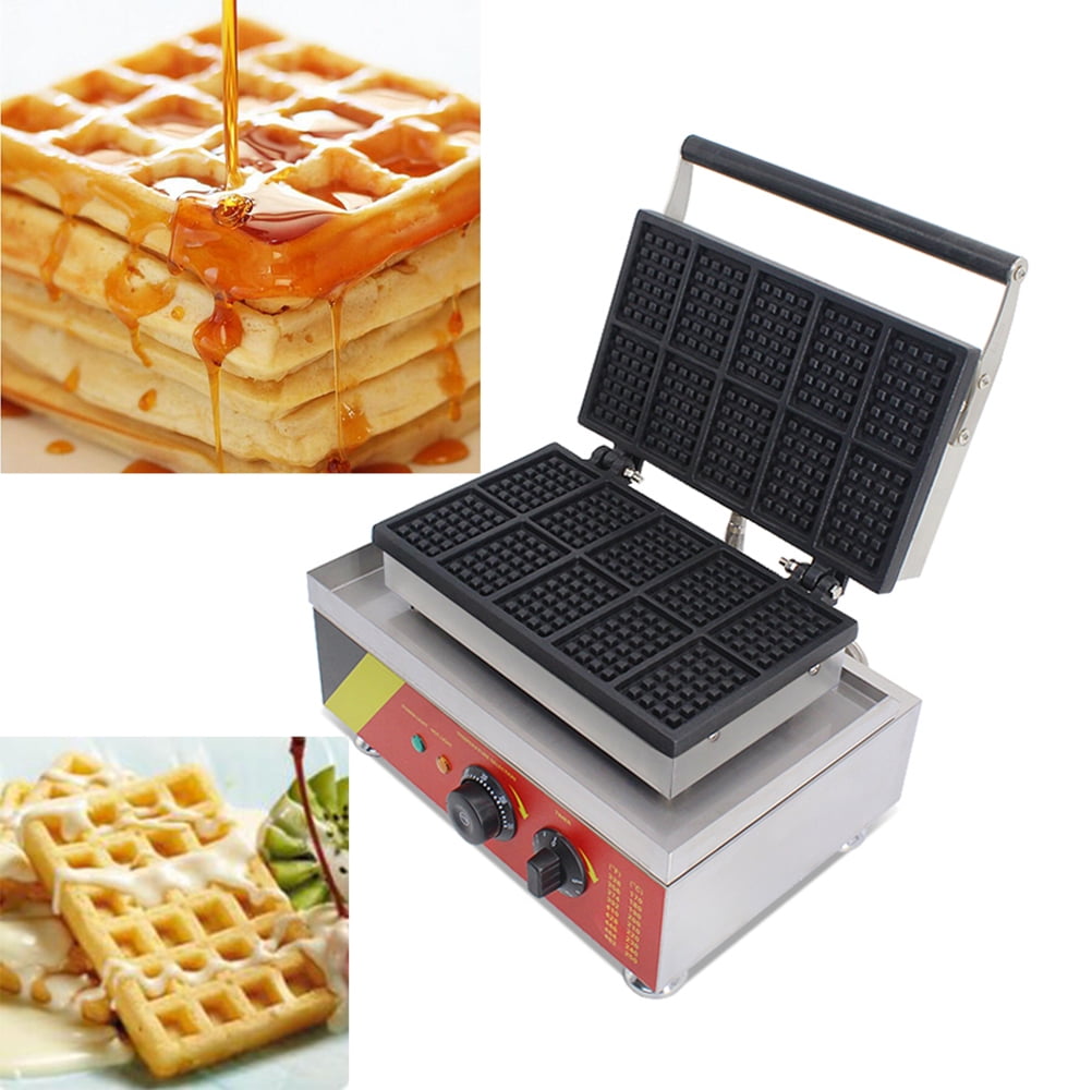 Techtongda 10 Grit Commercial Waffle Maker Making Machine Nonstick ...