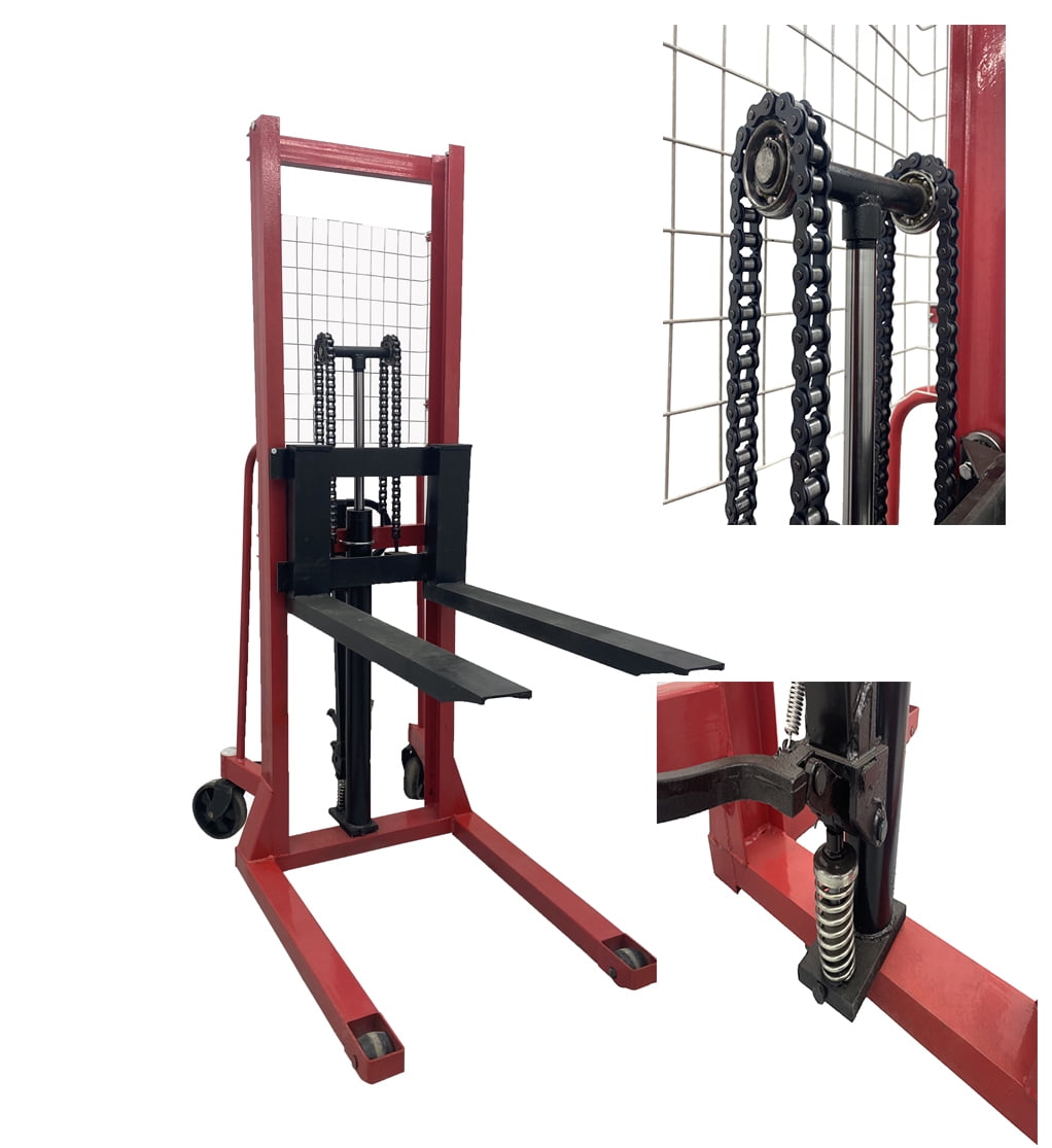 Techtongda 2 Ton Manual Hydraulic Pump Walkie Stacker Forklift Reach ...