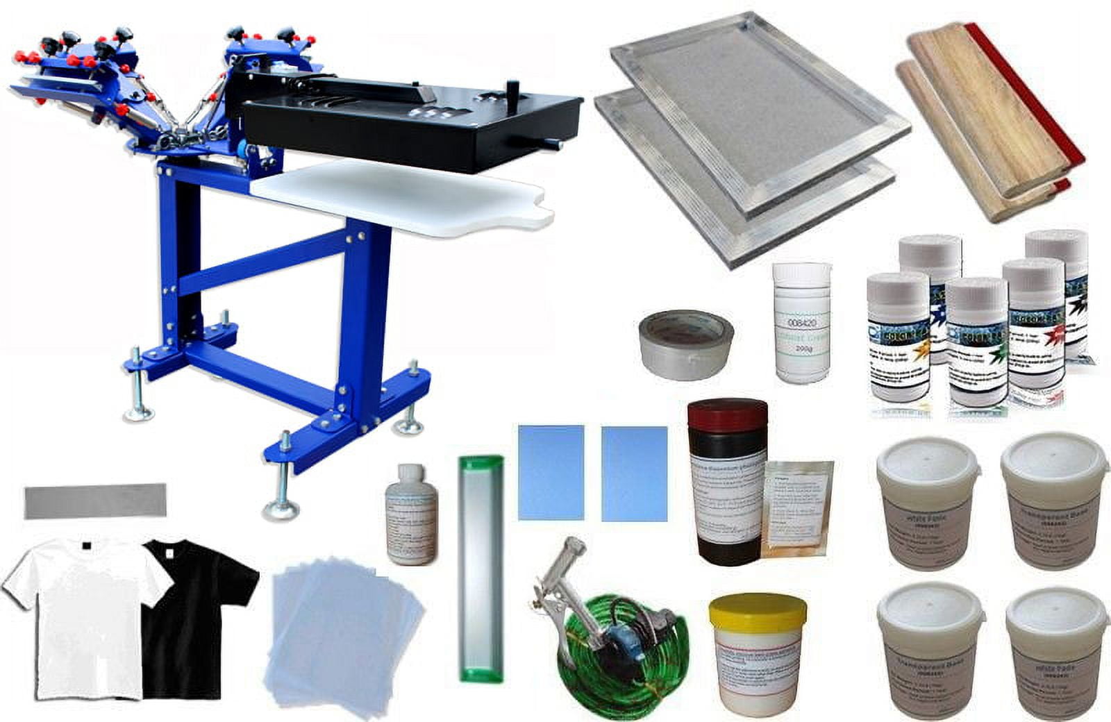 Techtongda 3 Color 1 Station Screen Printing Press Kit B with Dryer ...