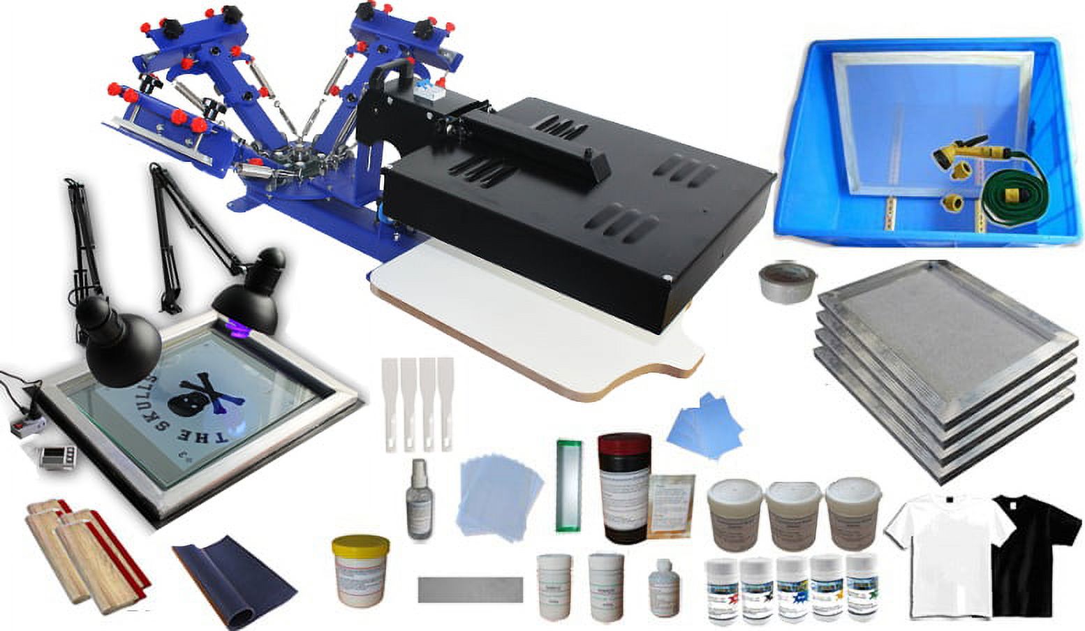 Techtongda 3 Color 1 Station Screen Printing Press Kit Shirt Printing ...