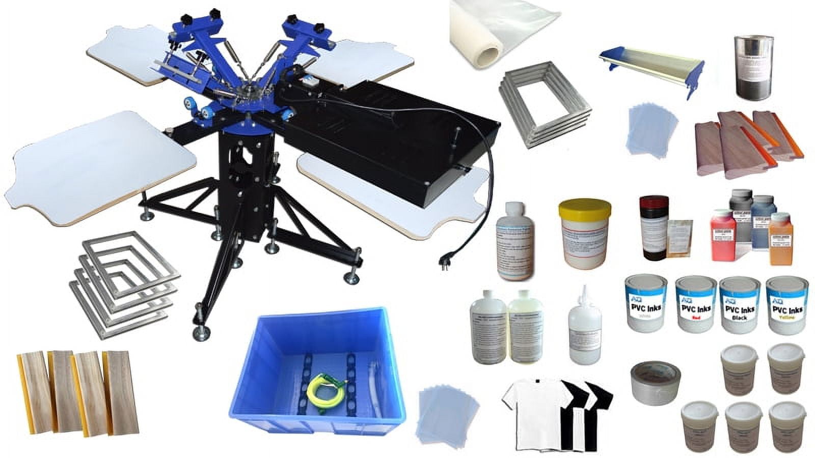 Techtongda 3 Color 4 Station Screen Printing Kit For Starter DIY ...