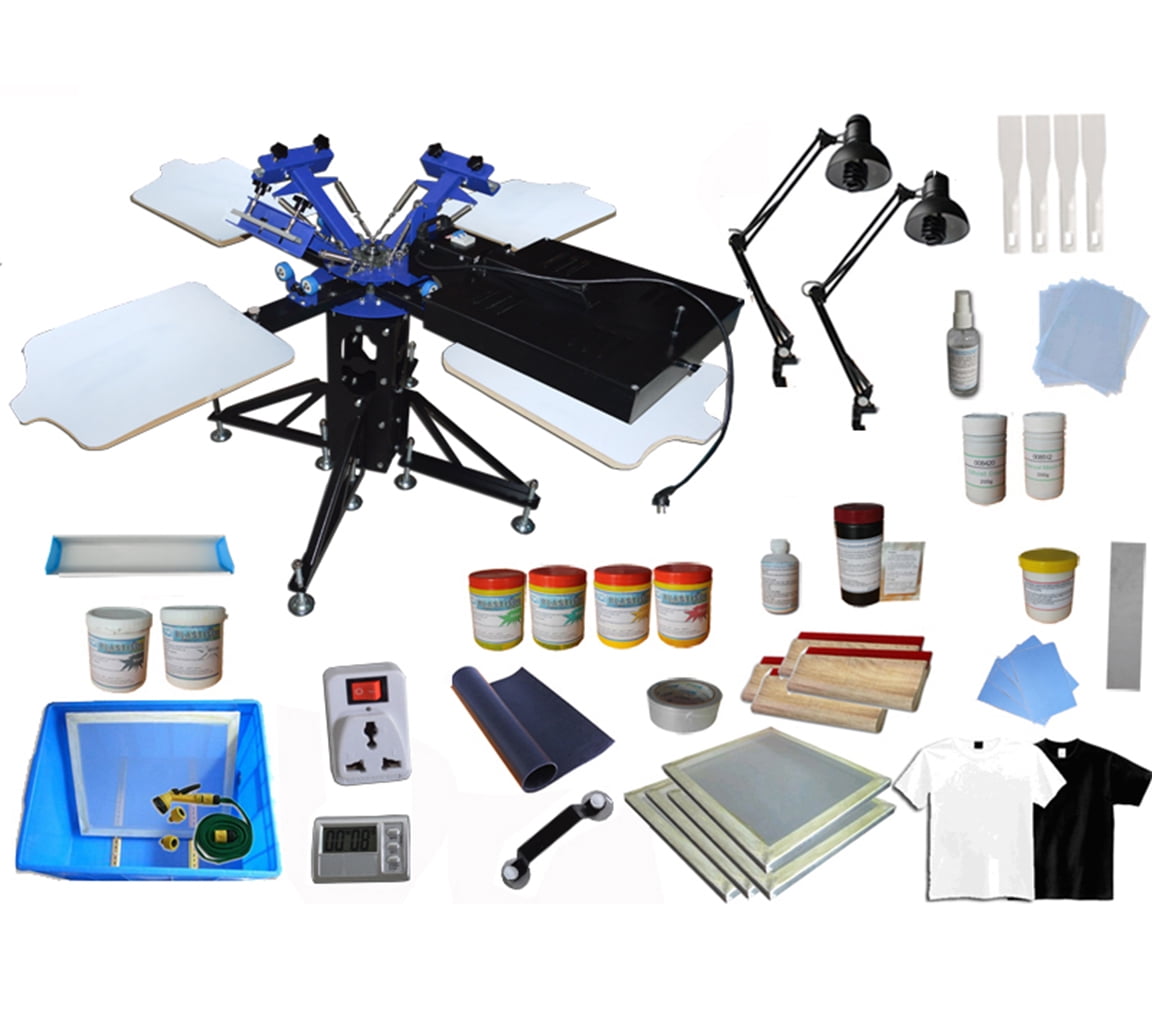 Techtongda 3 Color 4 Station Screen Printing Kit Screen Printing ...