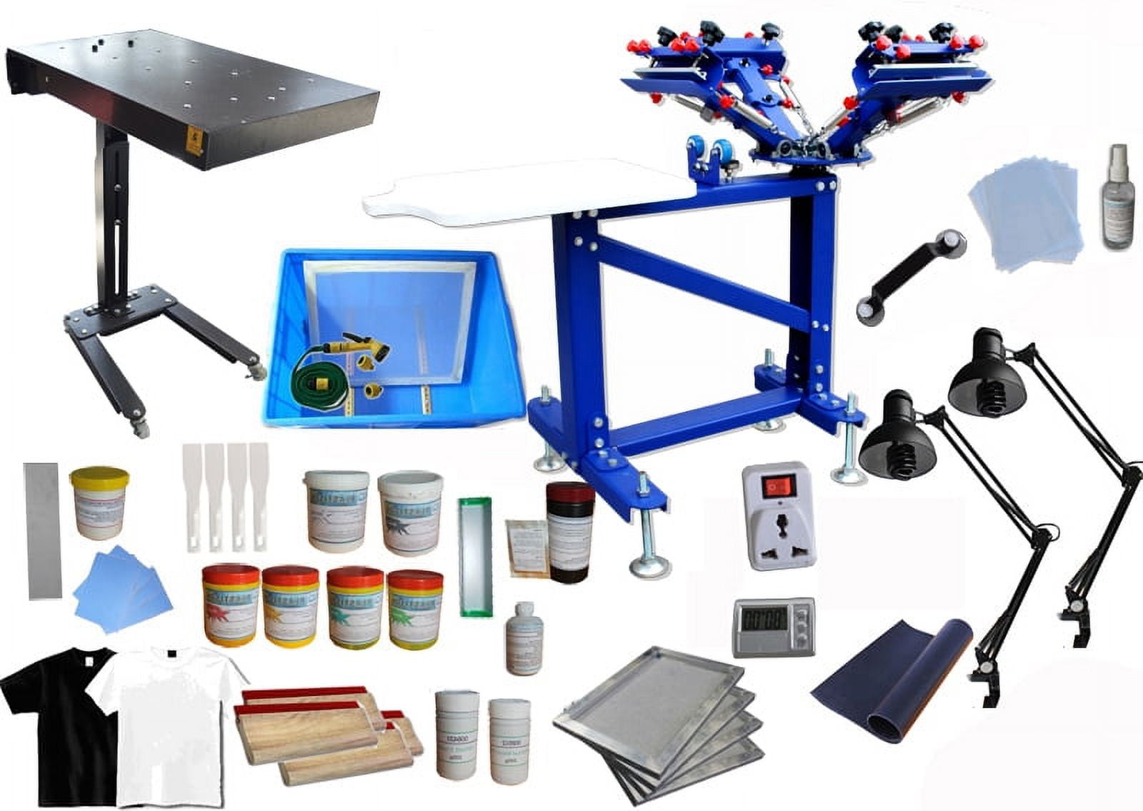 Techtongda 4 Color 1 Station Screen Printing Kit DIY Hobby Materials ...