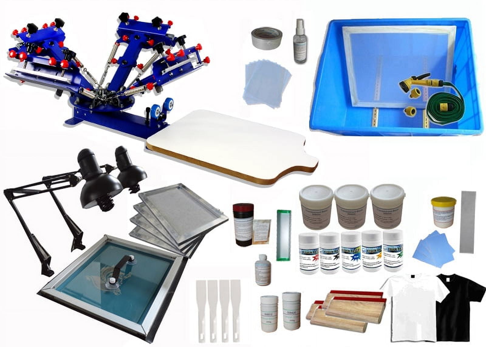 Techtongda 4 Color 1 Station Screen Printing Kit Screen Printing Press ...