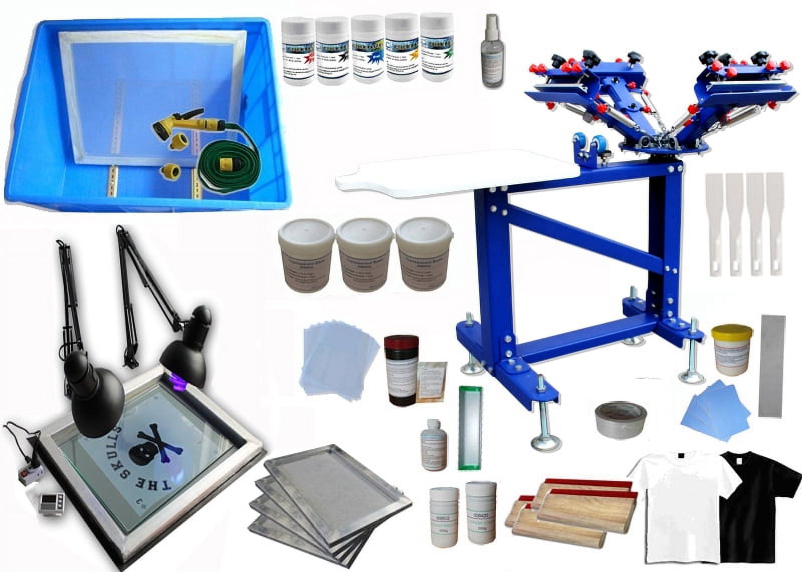 Techtongda 4 Color 1 Station Screen Printing Kit for Starter Screen ...