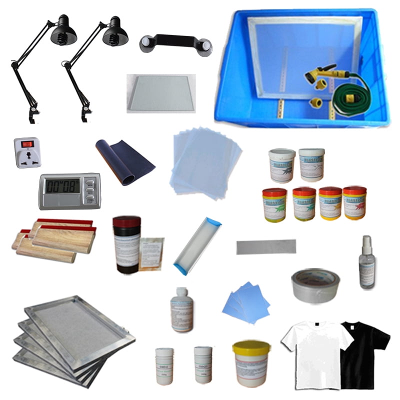 Techtongda 4 Color T-Shirt Silk Screen Printing Equipment Materials Kit ...