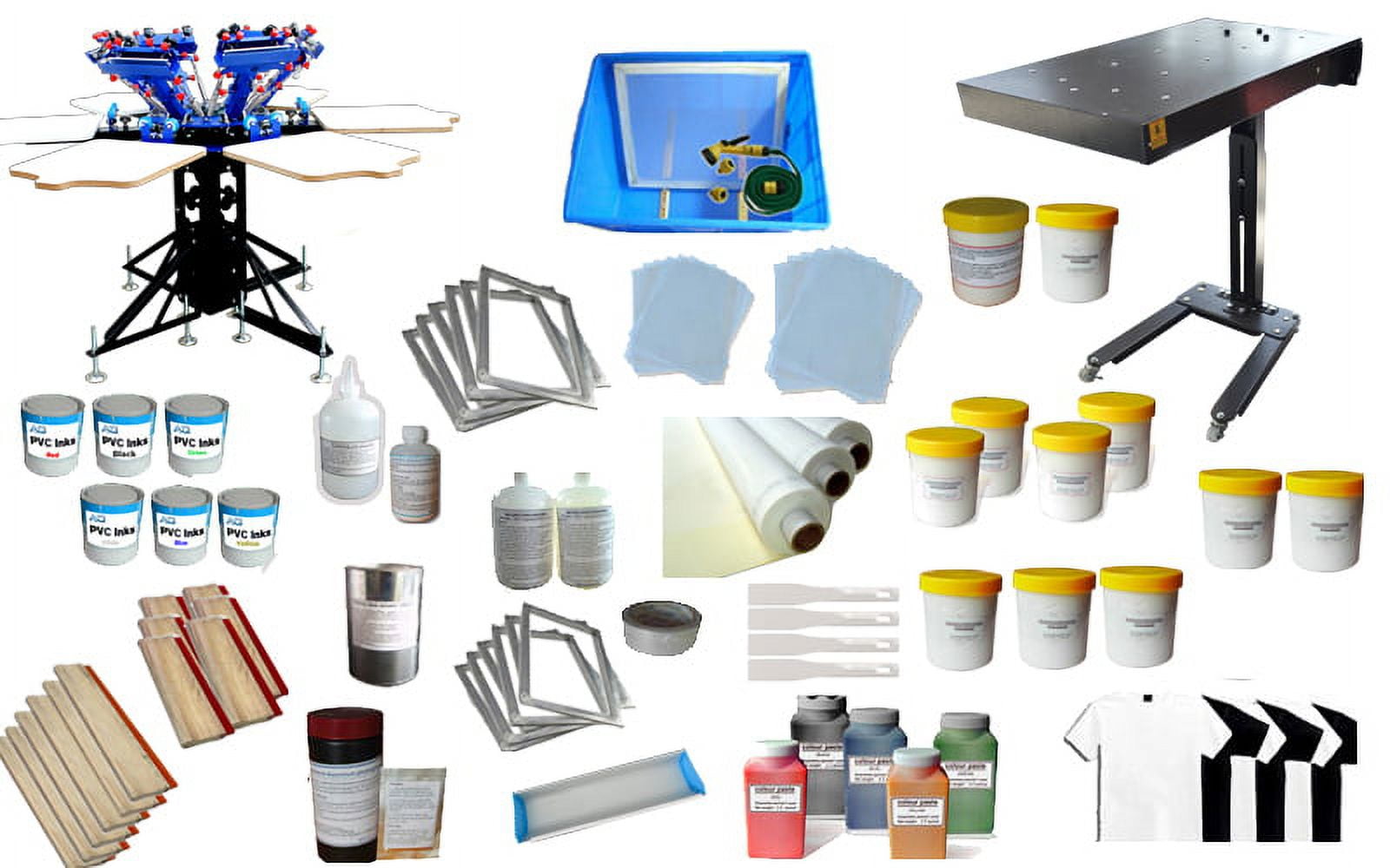 Techtongda 6 Color 6 Station Screen Printing Press Kit Flash Dryer ...