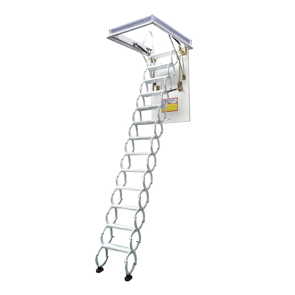 Techtongda Attic Pull Down Ceiling Ladder Stairs Ti-Mg Alloy ...