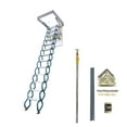 Techtongda Blue Retractable Pull-Down Attic Ladder, Aluminum ...