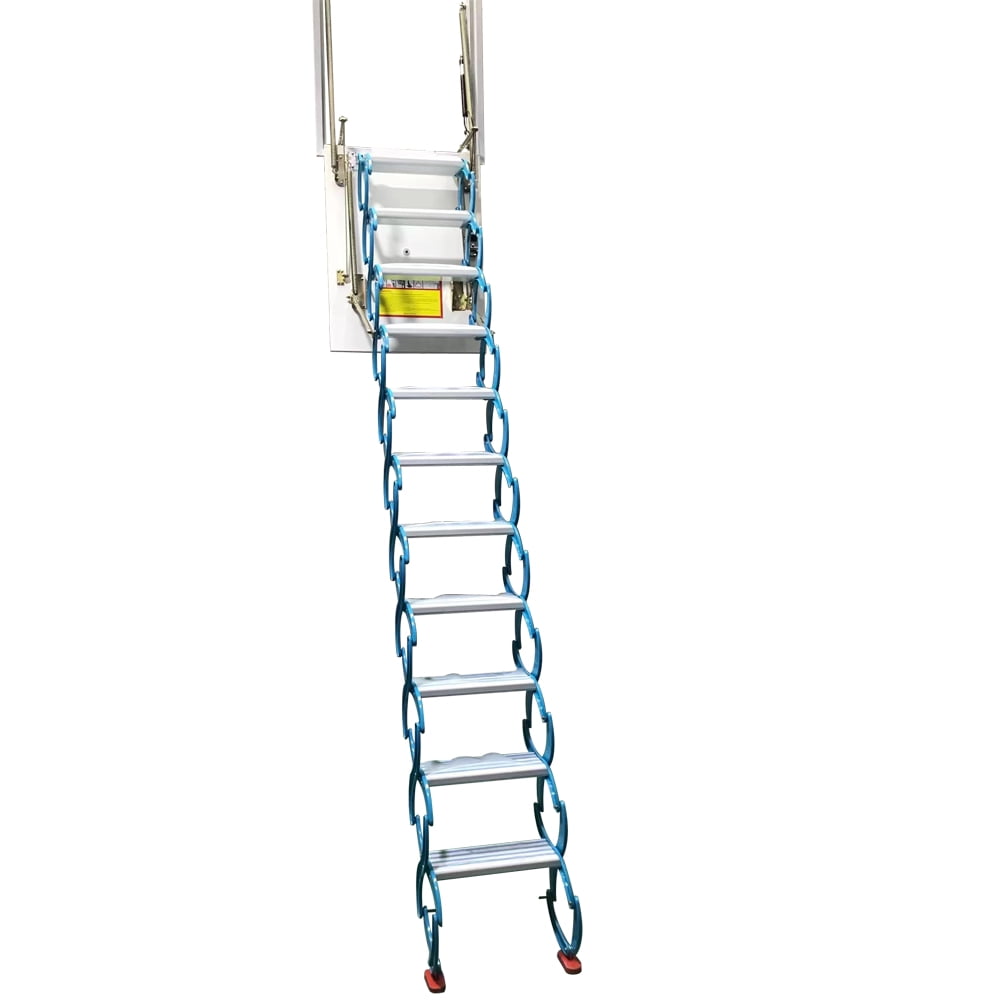 Techtongda Blue Side-mounted Loft Wall Ladder Stairs Hidden Attic ...