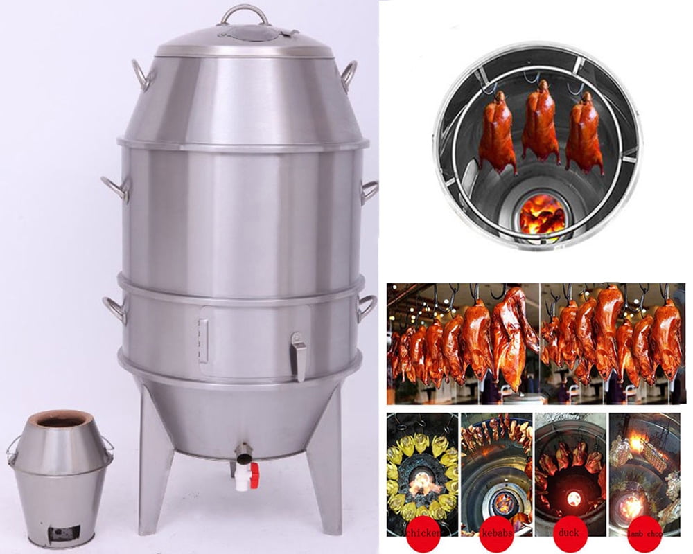 Techtongda Charcoal Roast Duck Oven Barbecue Roaster 3 Tier BBQ Grill Oven Stainless Steel ...