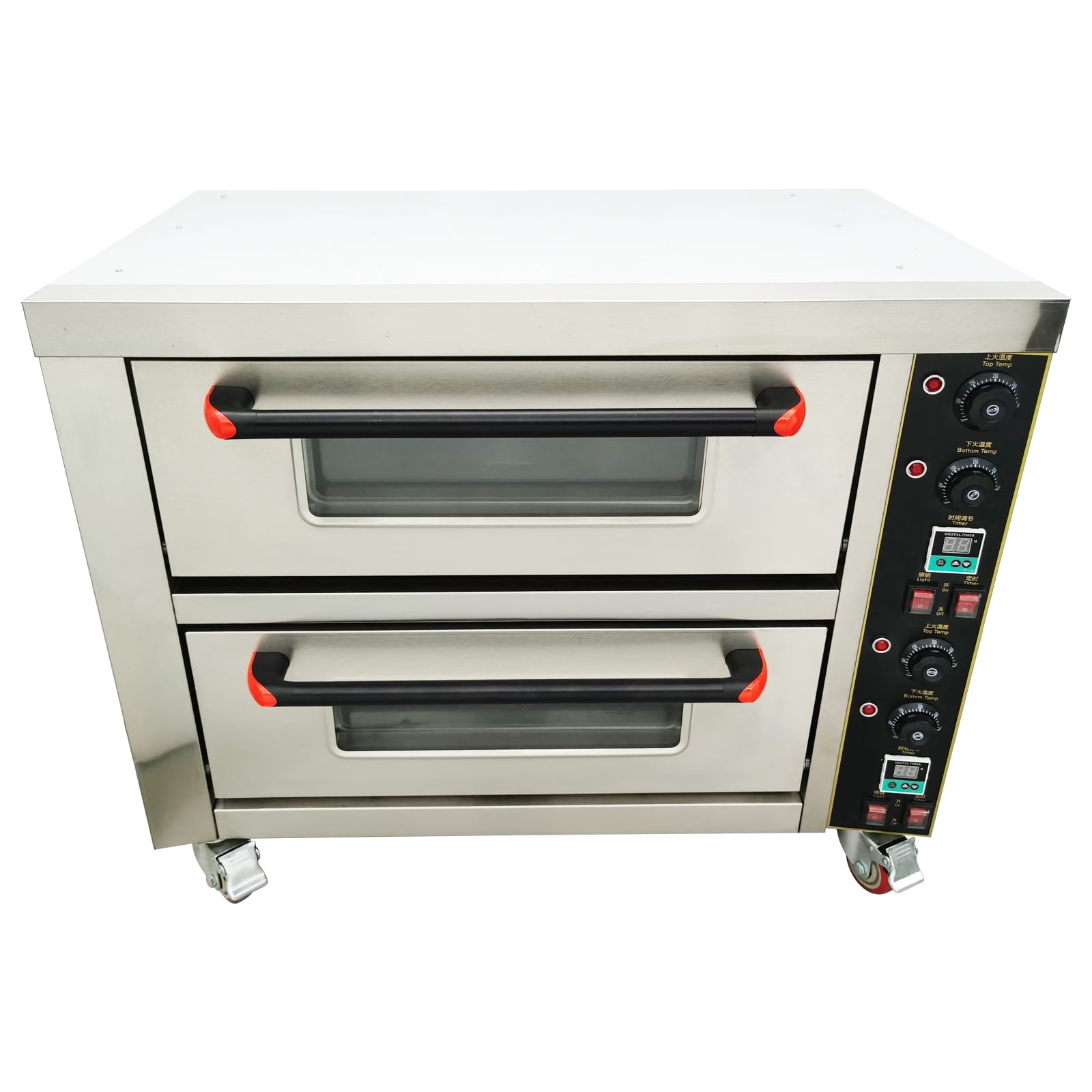 Techtongda Commercial Movable Double-decker Electric Pizza Oven with Caster 220V - Walmart.com