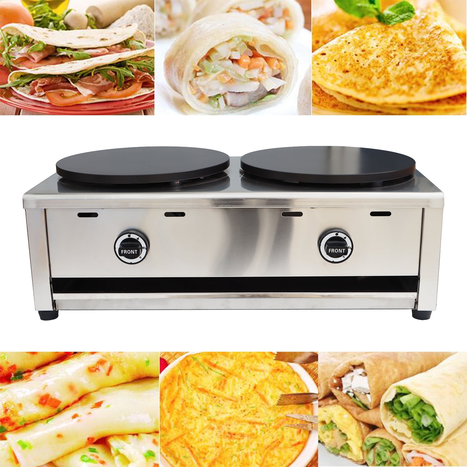 Techtongda Crepes Maker Commercial Pancake Fruit Machine Double Heads ...