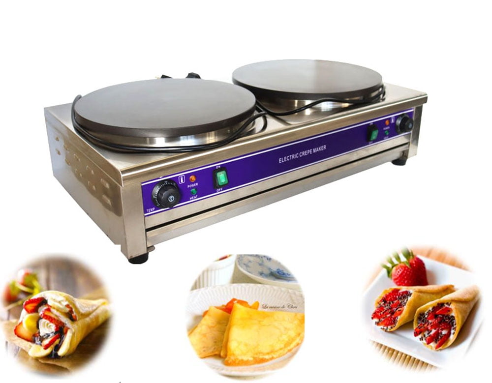 Techtongda Electric Griddles Commercial Double Crepe Maker Non-Stick ...