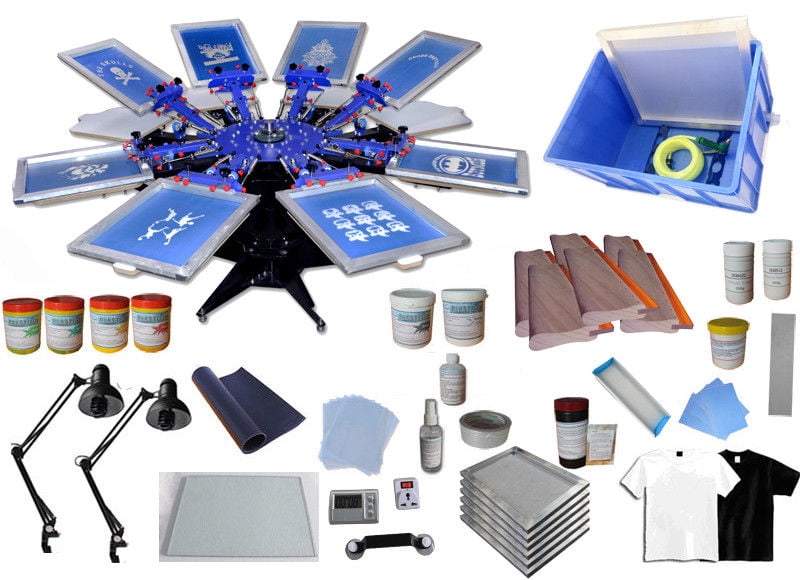 Techtongda Screen Printing Kit Press 8 Color Silk Screen Printing ...
