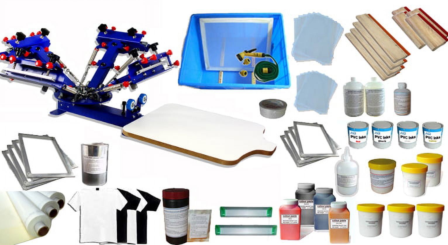 Techtongda Silk Screen Printing Press Kit 4 Color 1 Station Screen ...
