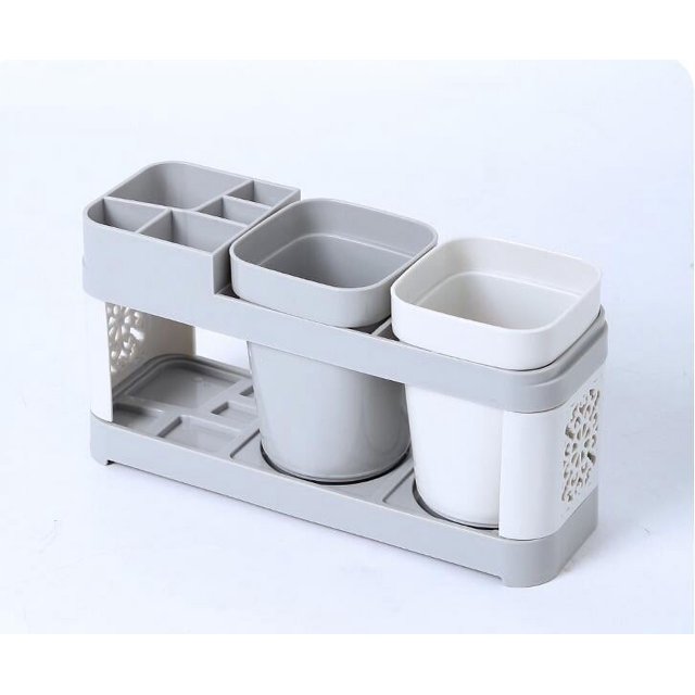 Techtongda Toothbrush Toothpaste Stand Holder with Cups Bathroom ...