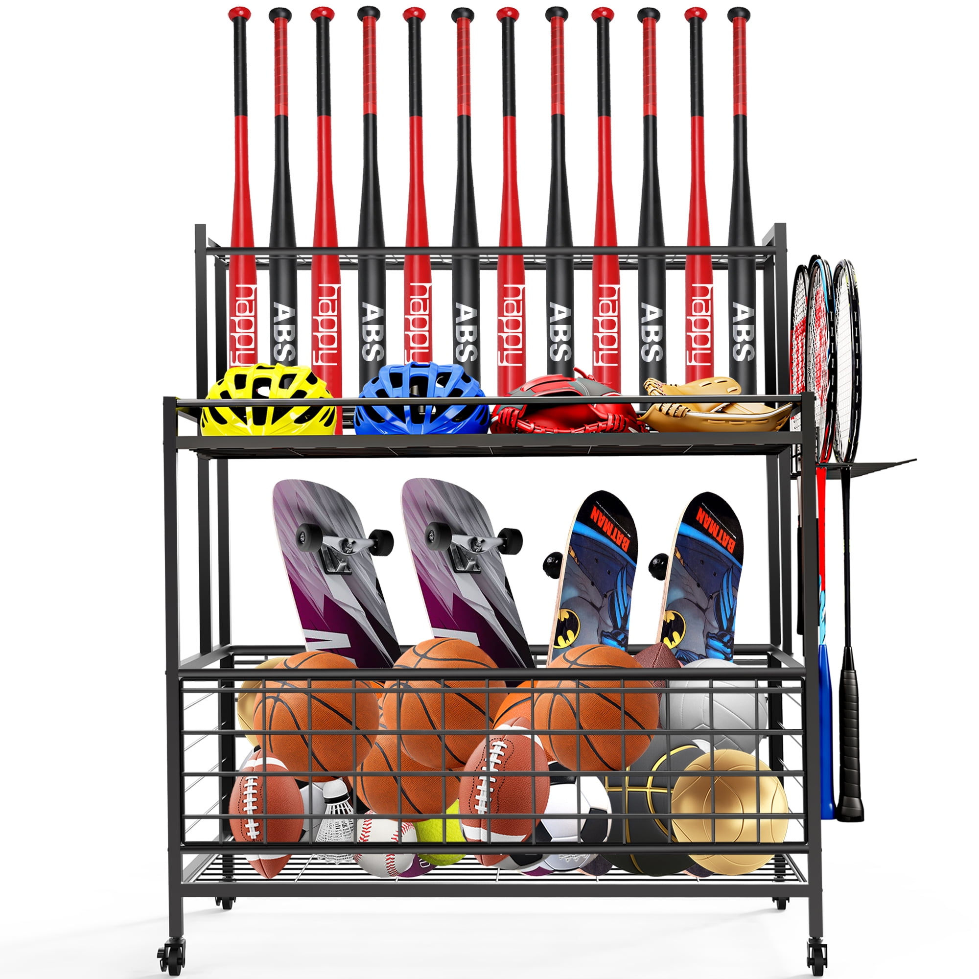 Techvida Bat Rack, Baseball Bat Holder, Sports Equipment Storage, Heavy ...