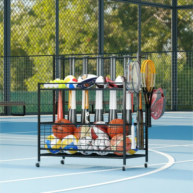 Techvida Sports Equipment Storage Rack, Garage Organizer, Holds 24 Bats ...