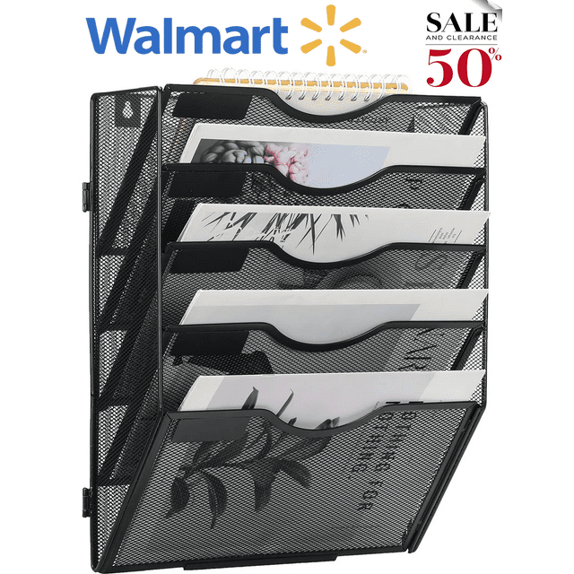 Techvida Wall File Holder, Office Mesh Hanging File Folder with 5 ...