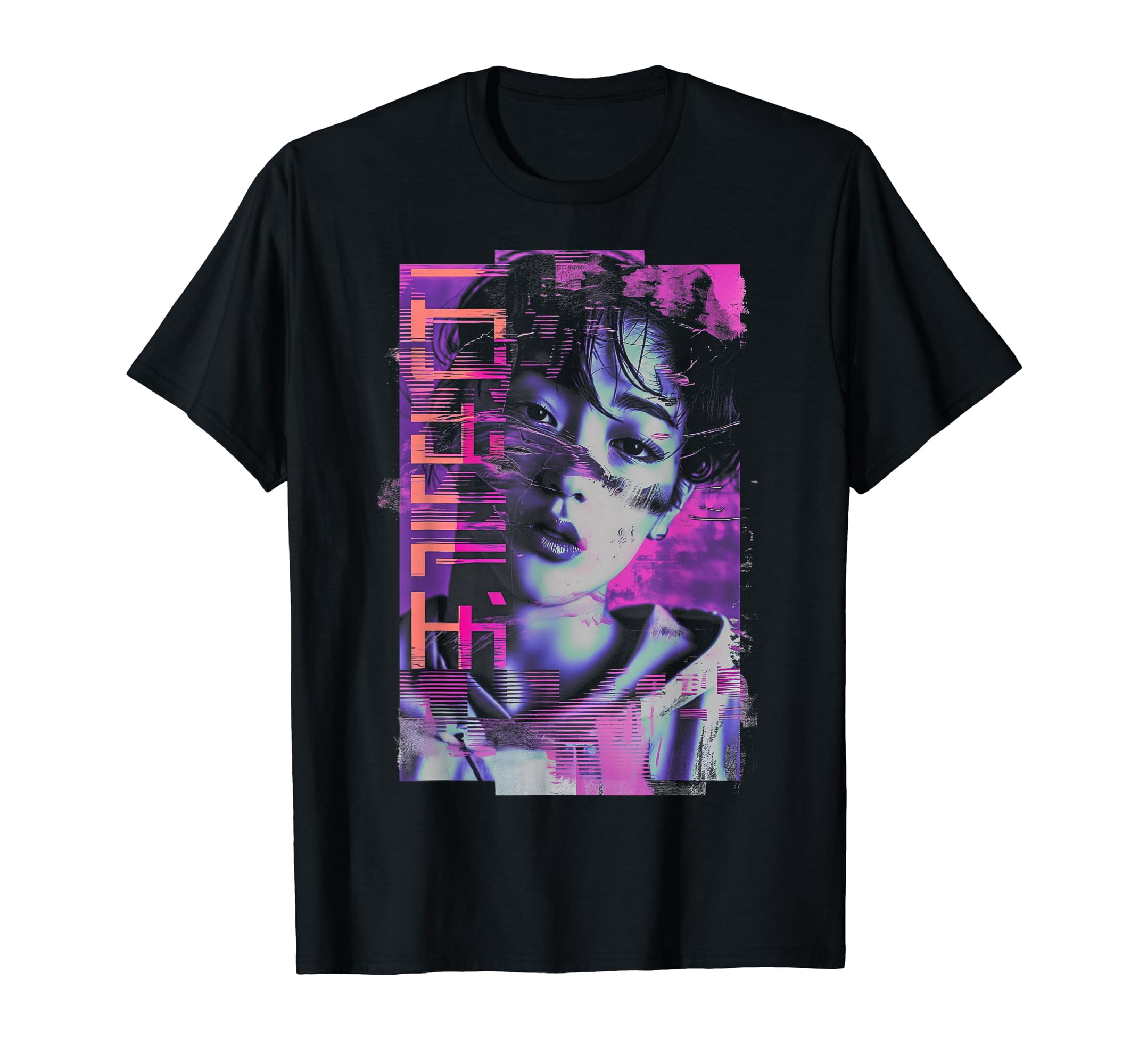 Techwear Cyberpunk Harajuku Japan Japanese Vaporwave Glitch T-Shirt ...