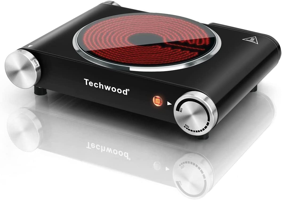 Free Shipping! Techwood 1200W Infrared Ceramic Single Hot Plate(Black ...
