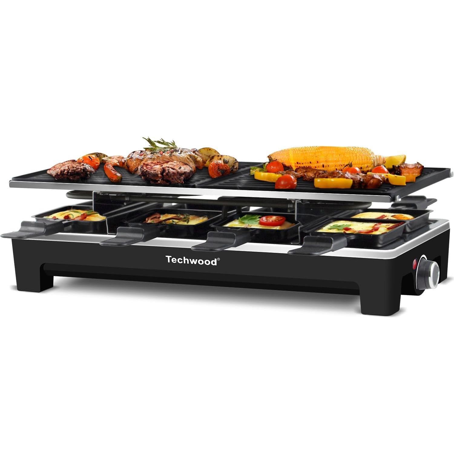Techwood 2-in-1 Electric Raclette & Korean BBQ Grill – Fast Heating ...