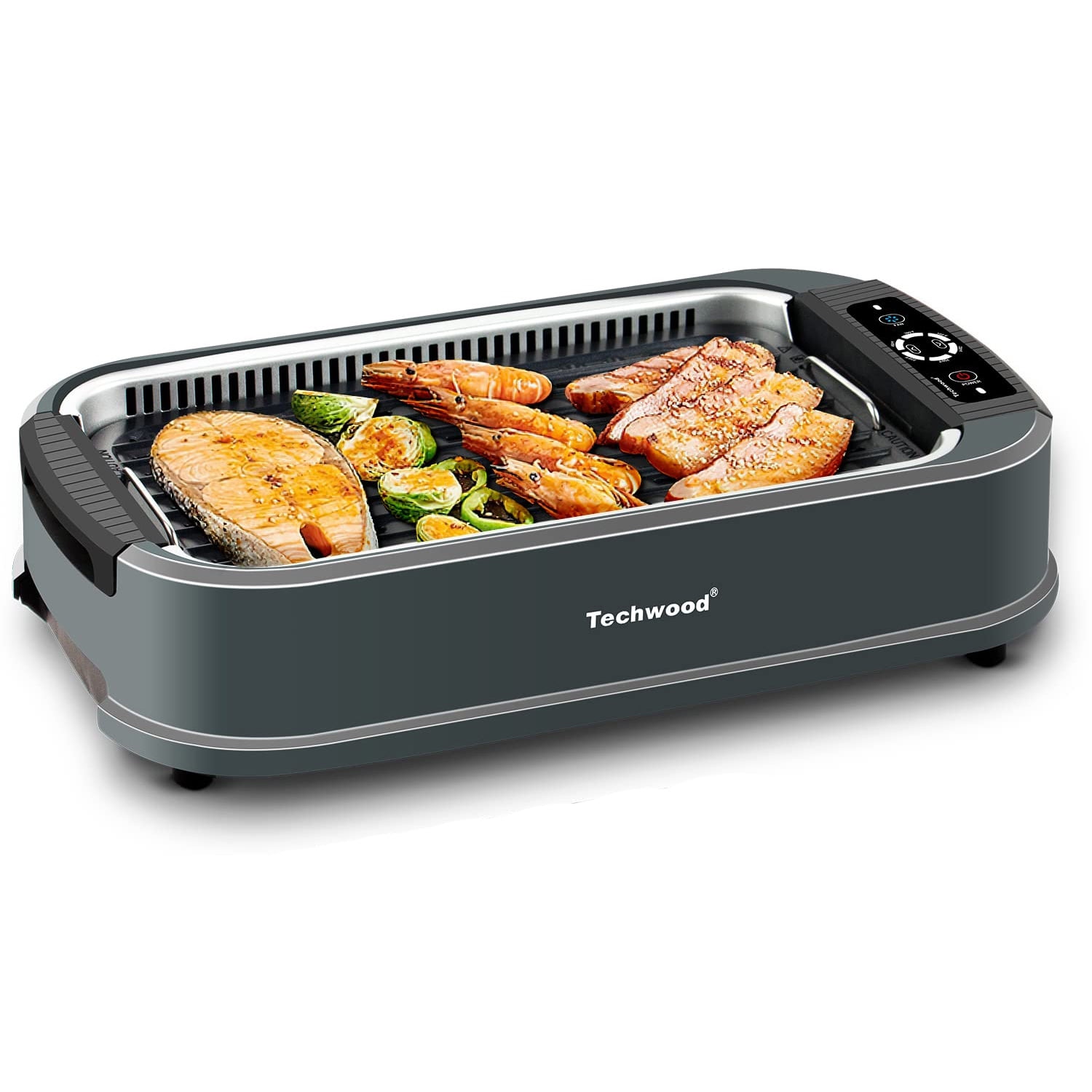 Techwood 1500W Indoor Smokeless Grill, Electric BBQ with Temp Control ...
