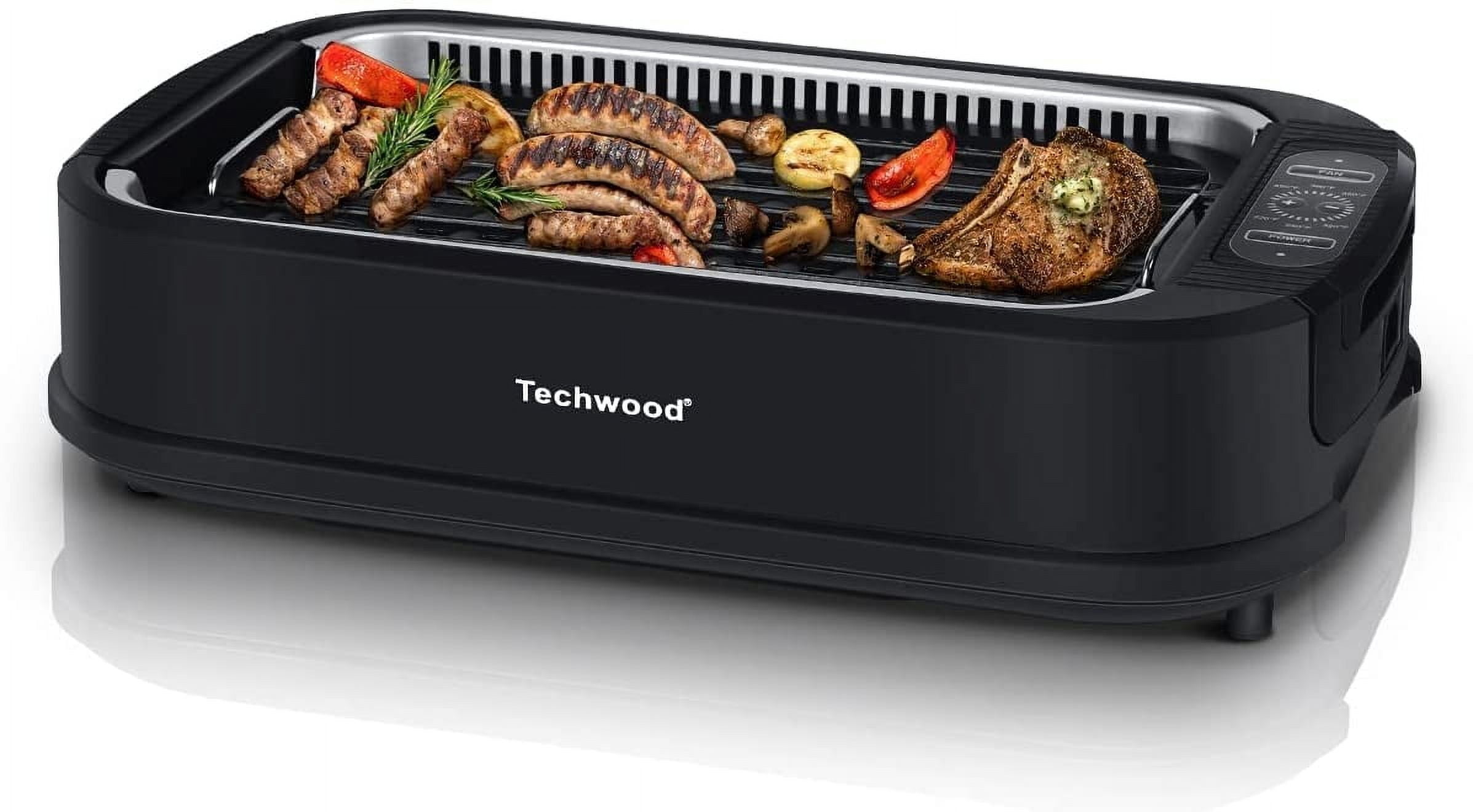 Techwood Indoor Smokeless Grill, 1500W Electric Grill with Tempered ...