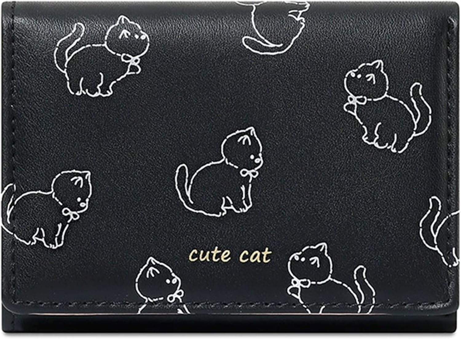 Teclado Cute Wallets Cat Printing Small Wallet with ID Credit Card ...