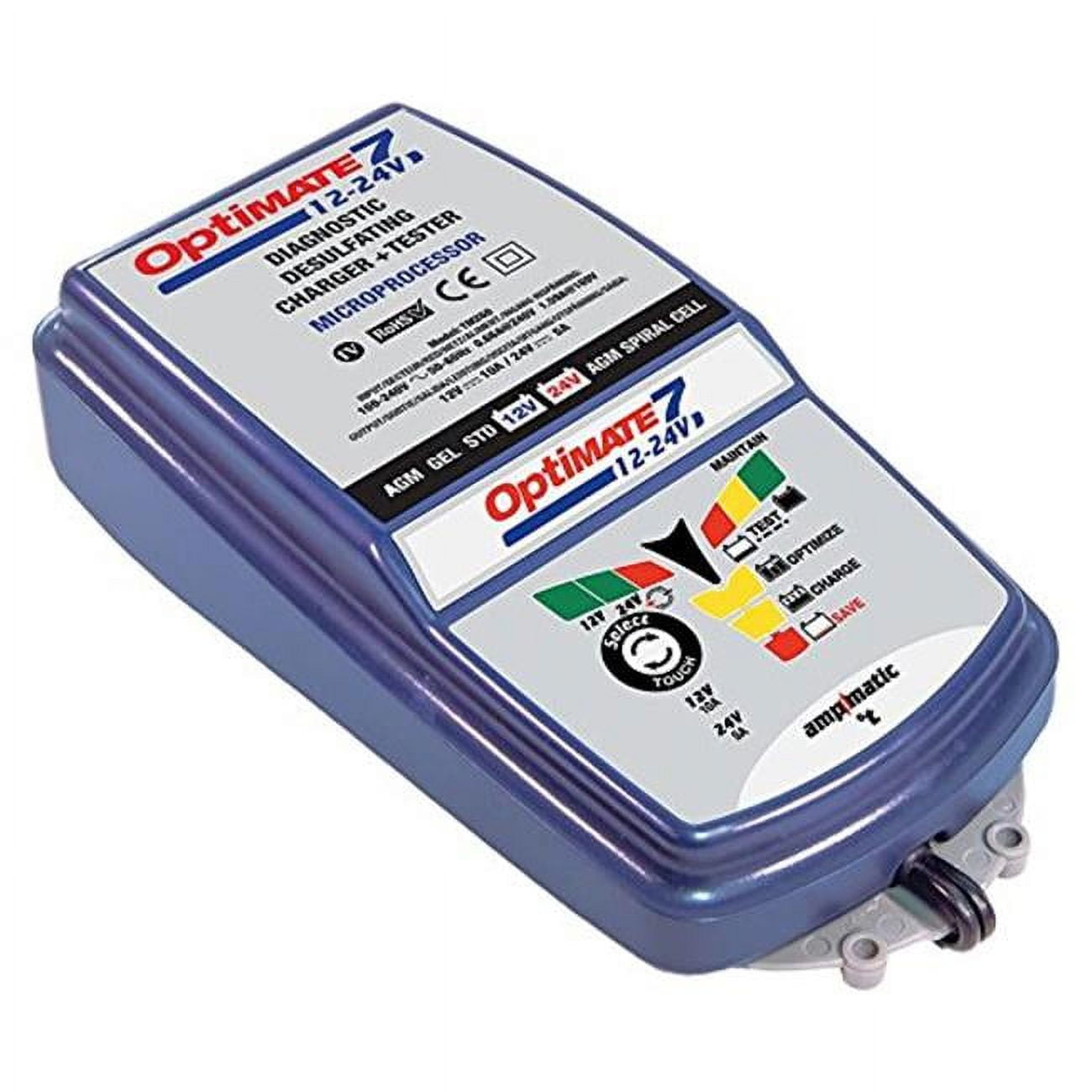 Tecmate TCMTM-261 12V-10Amp, 24V-5Amp Battery Saving Charger-Tester ...