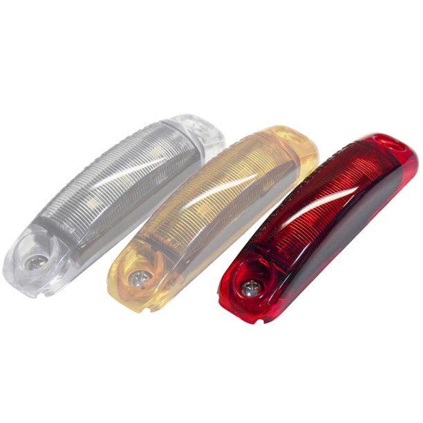 Tecniq New OEM 3.5"x.75" Surface mount P2/PC rated Red/Clear sidemarker ...