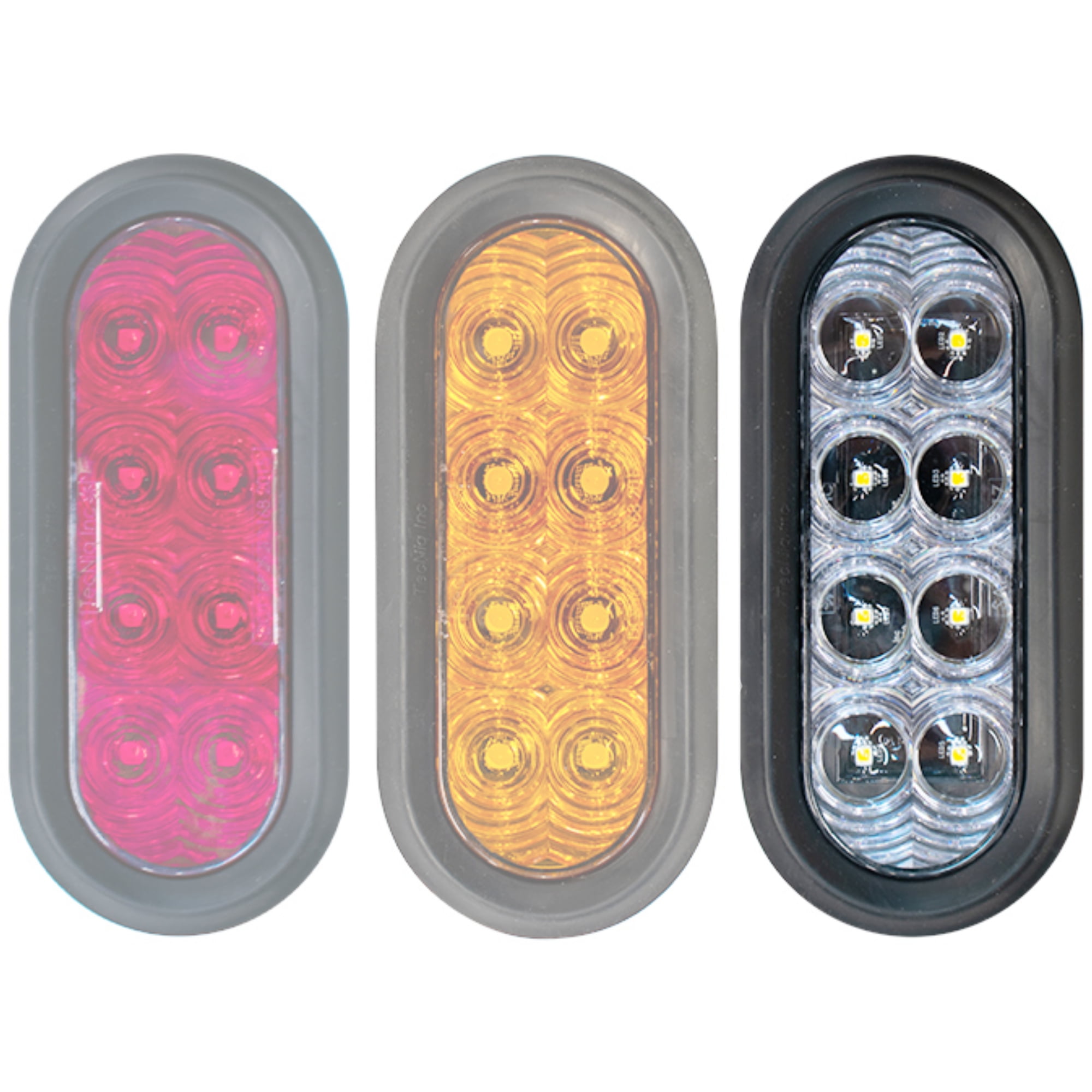 Tecniq New OEM 6" Oval High Vis Reverse Clear Lens Grommet Mount ...