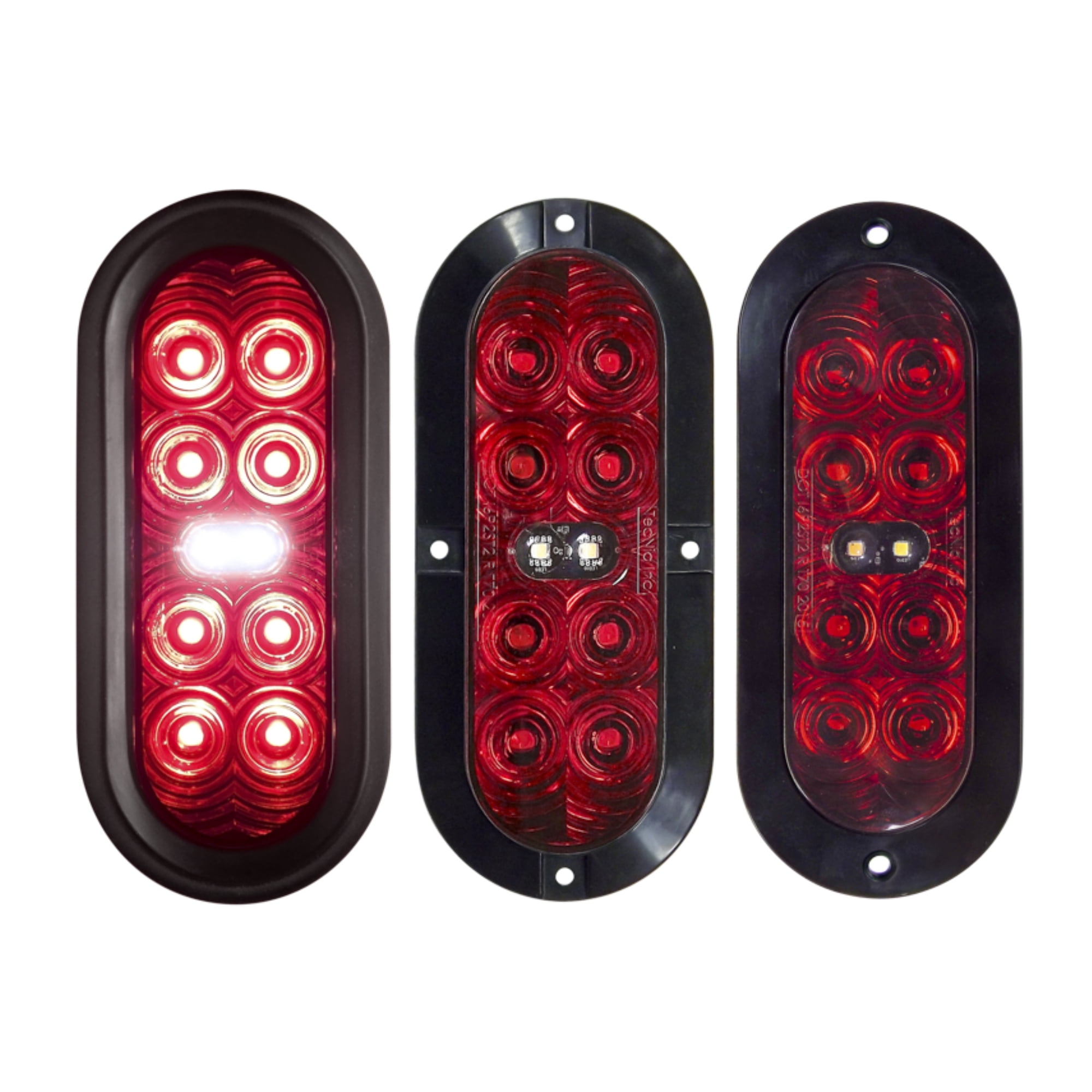 Tecniq New OEM 6" Oval Stop Tail Turn Reverse Surface Clear Lens Tri ...