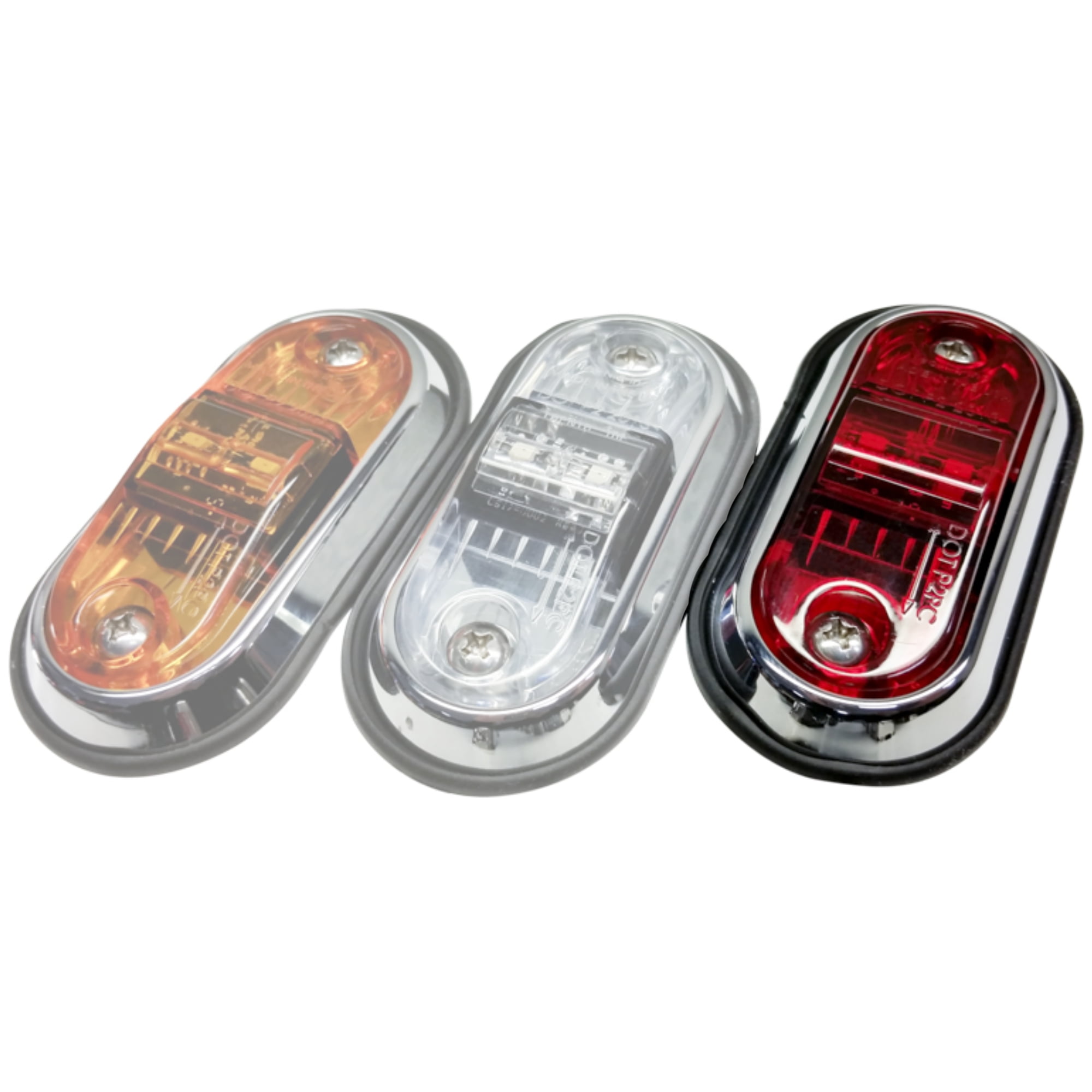 Tecniq New OEM Model S170 Red P2/PC Sidemarker Clear Lens Self Ground ...