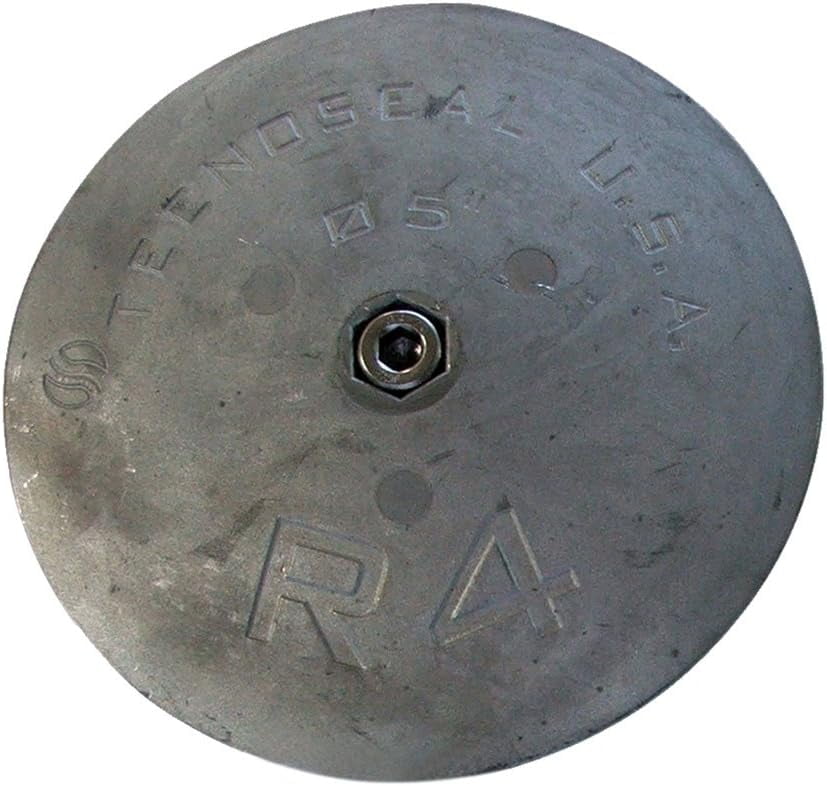 Tecnoseal R4 Rudder and Trim Tab Zinc Anode 5 Inch Dia Military Grade ...