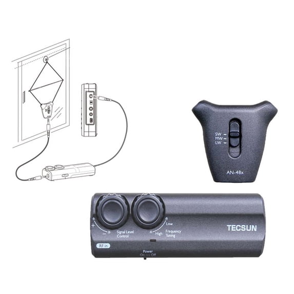 Tecsun AN-48x Active Loop Antenna for AM, Longwave, Shortwave Radios ...