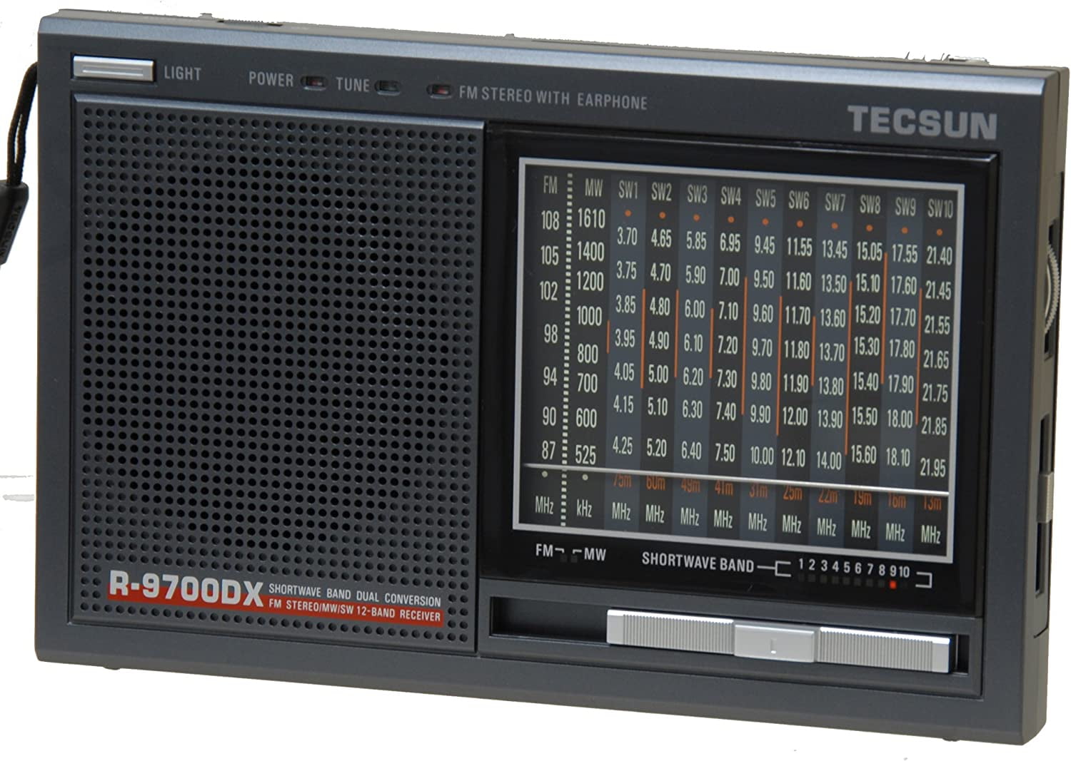 TECSUN R9700DX 12-Band Dual Conversion AM/FM Shortwave Radio - Walmart.com