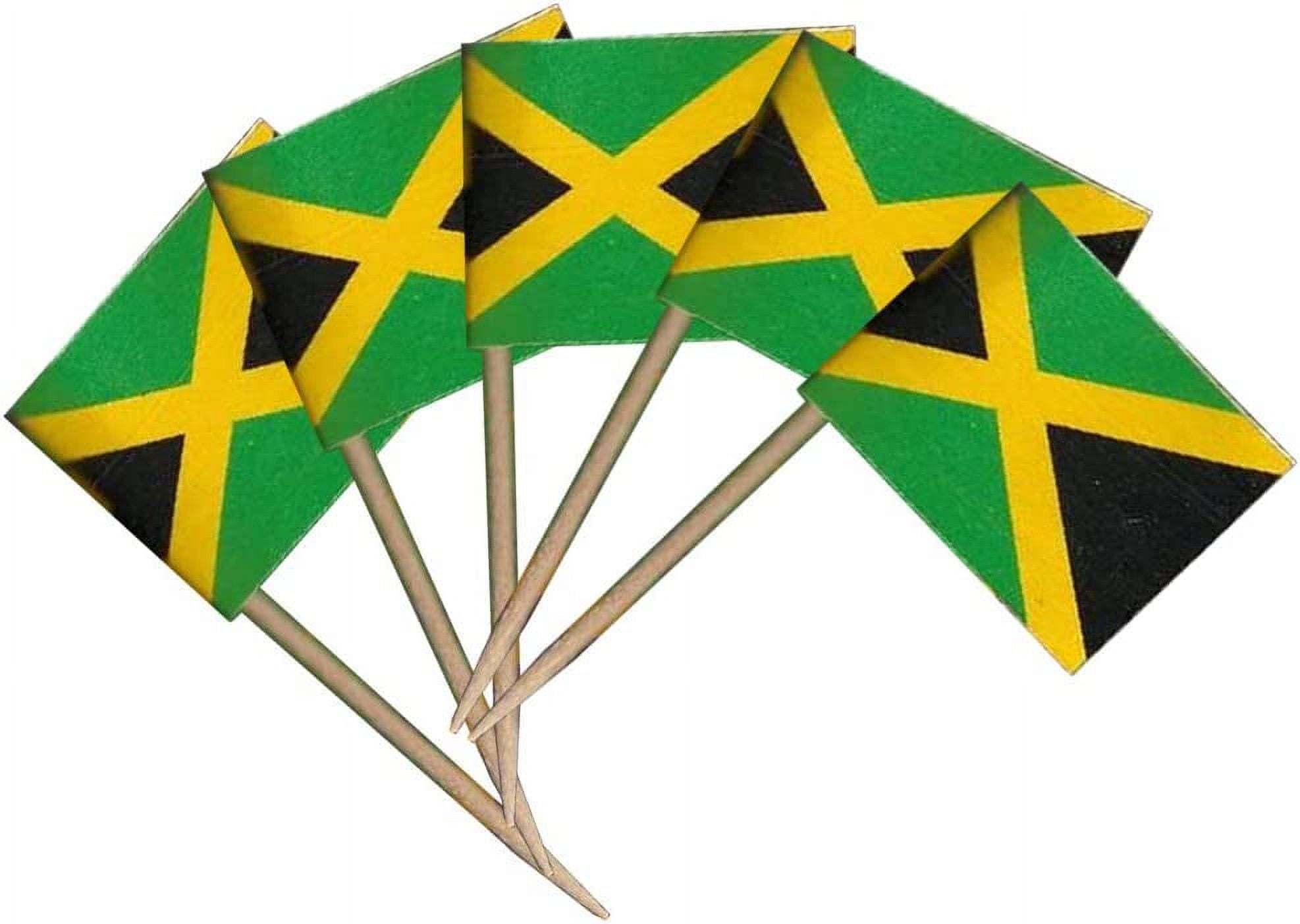 Tectsia 100Pcs Jamaican Toothpick Flags, Small Mini Stick Jamaica Fruit ...