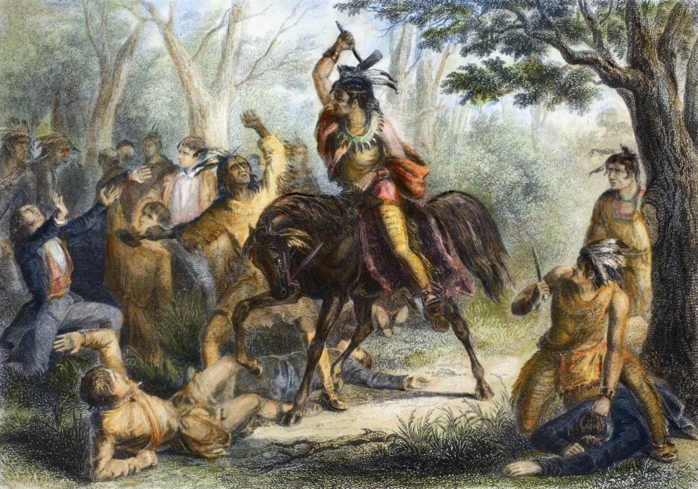 Tecumseh (1768-1813). Nnative American Shawnee Chief. Tecumseh Saving ...