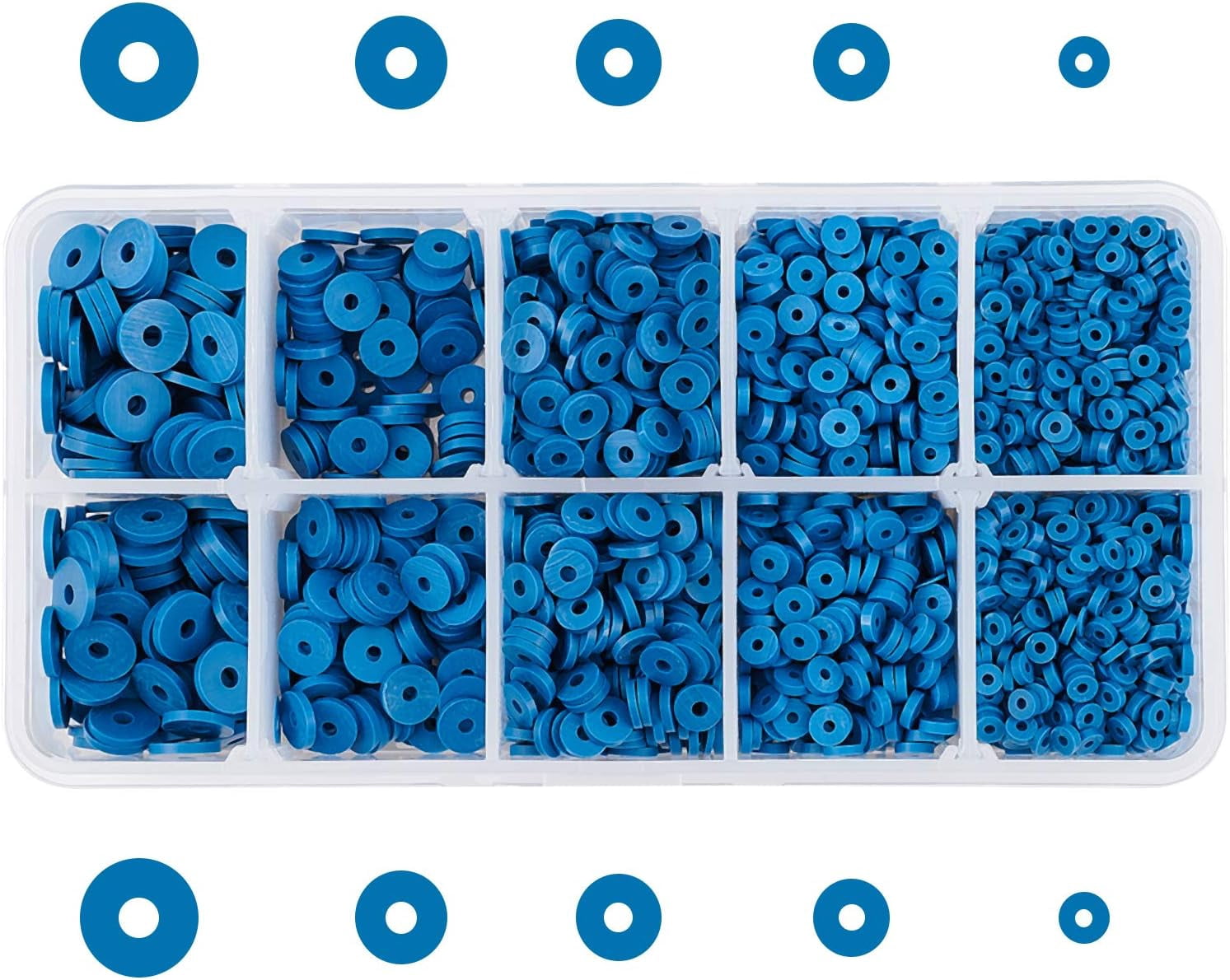 Heishi Clay Beads, 3800 Pcs 3 4 5 6 8 mm Vinyl Disc Beads Flat Round ...
