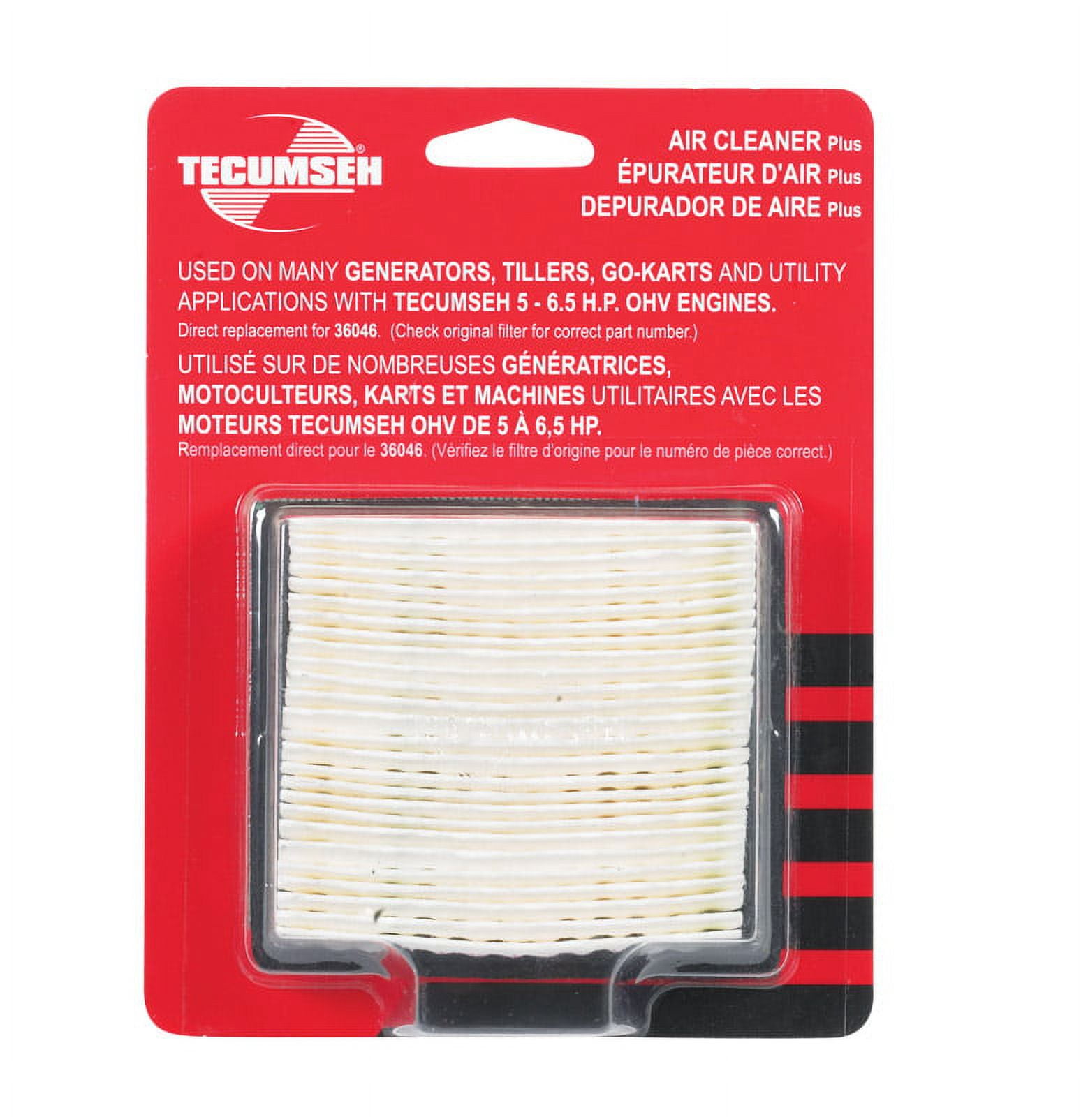 Tecumseh Small Engine Air Filter For Tecumseh 5 - 6.5 HP Engines ...