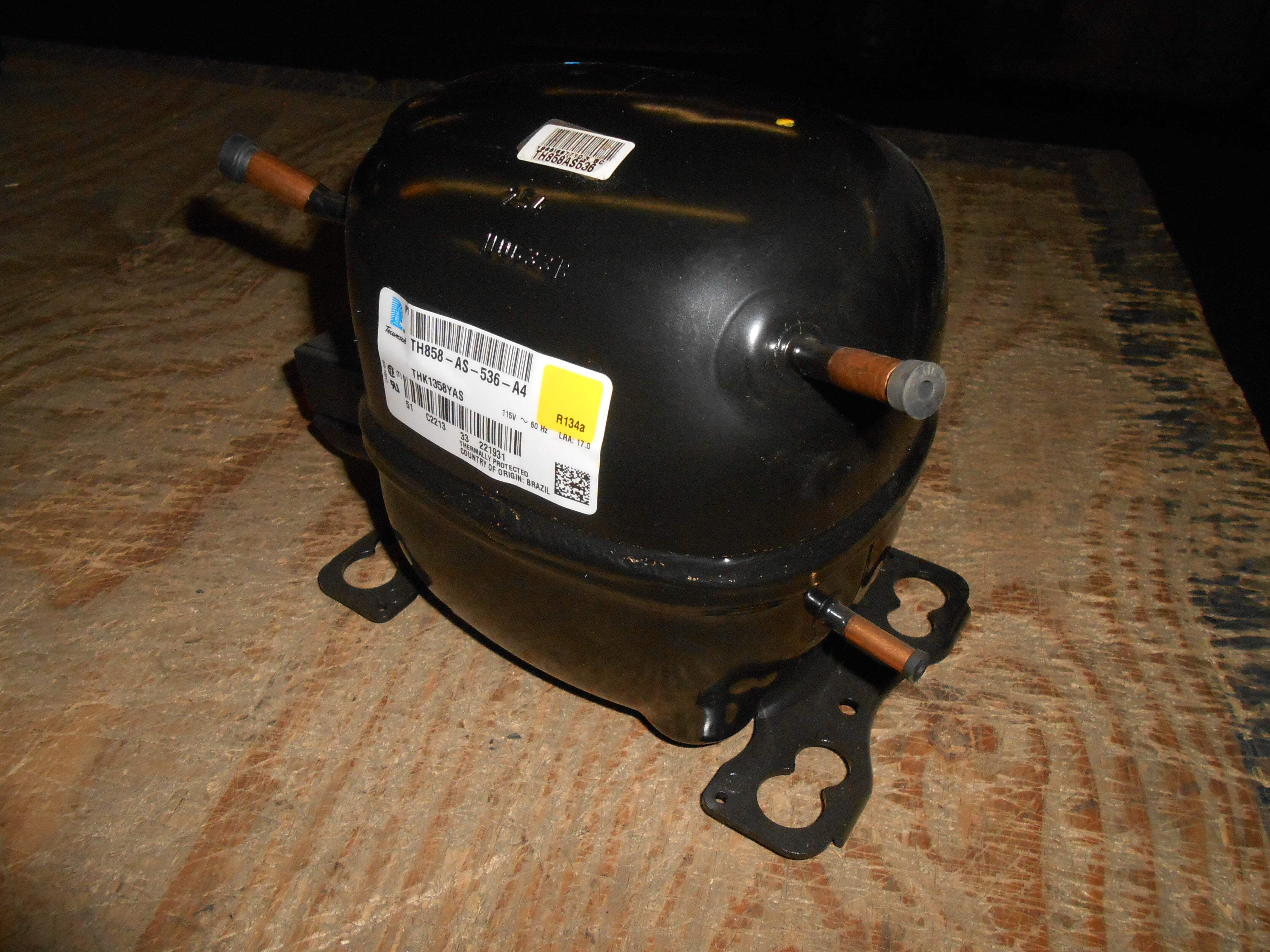 Tecumseh THK1358YAS 1/6HP Low Temperature Reciprocating Compressor 115 ...