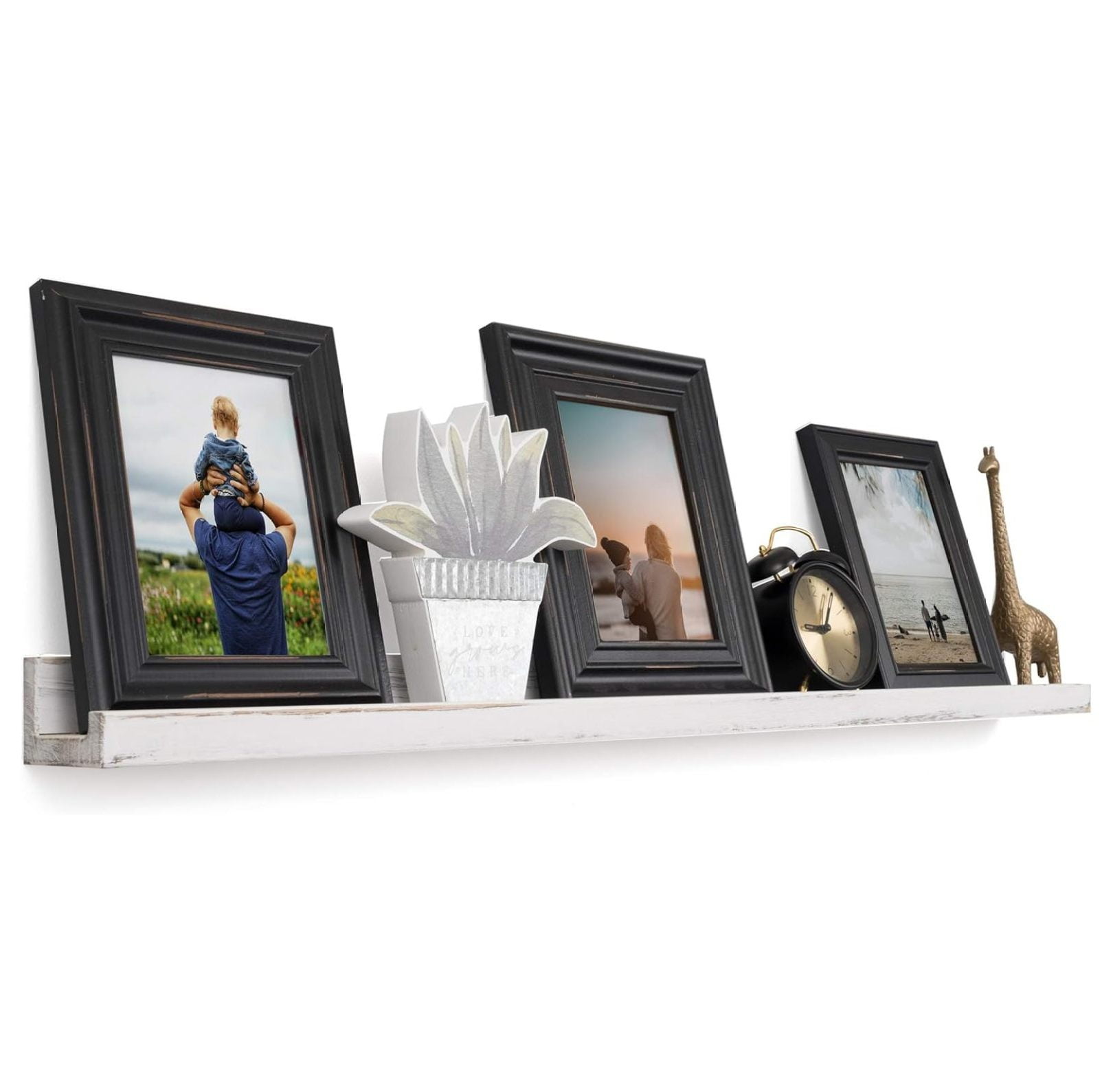 Ted 36" Narrow Wall Mount Wood Picture Ledge Photo Frame Display ...