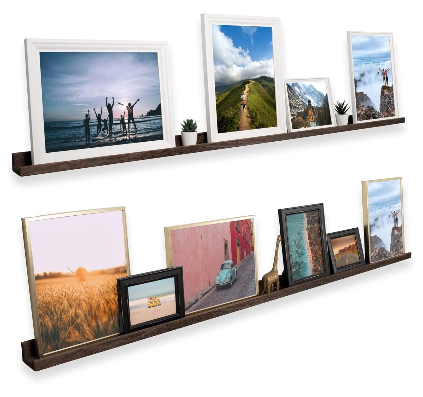 Ted 72" Wall Mount Extra Long Narrow Picture Ledge Photo Frame Display ...