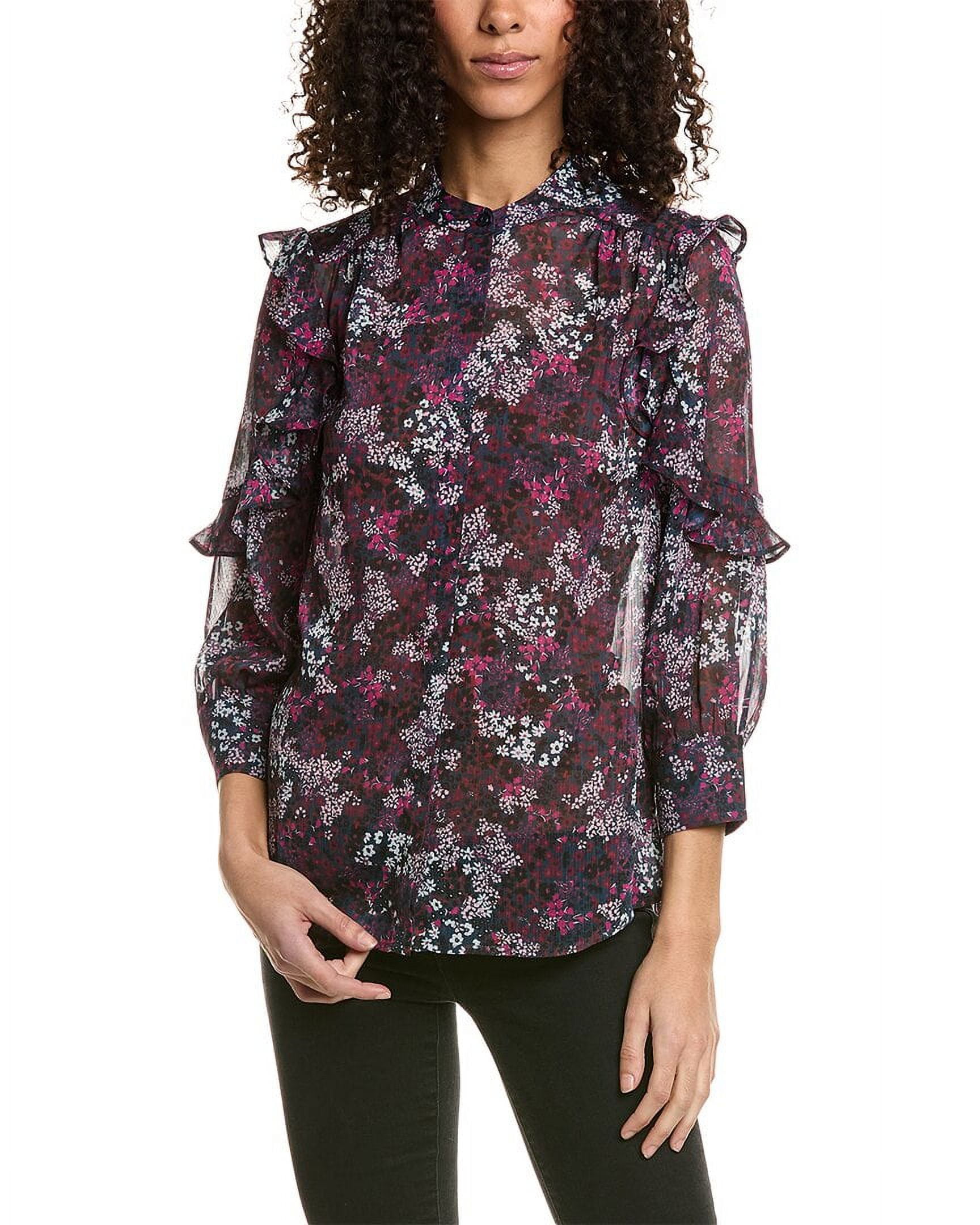 Ted Baker womens Semi-Sheer Blouse, 4, Blue - Walmart.com